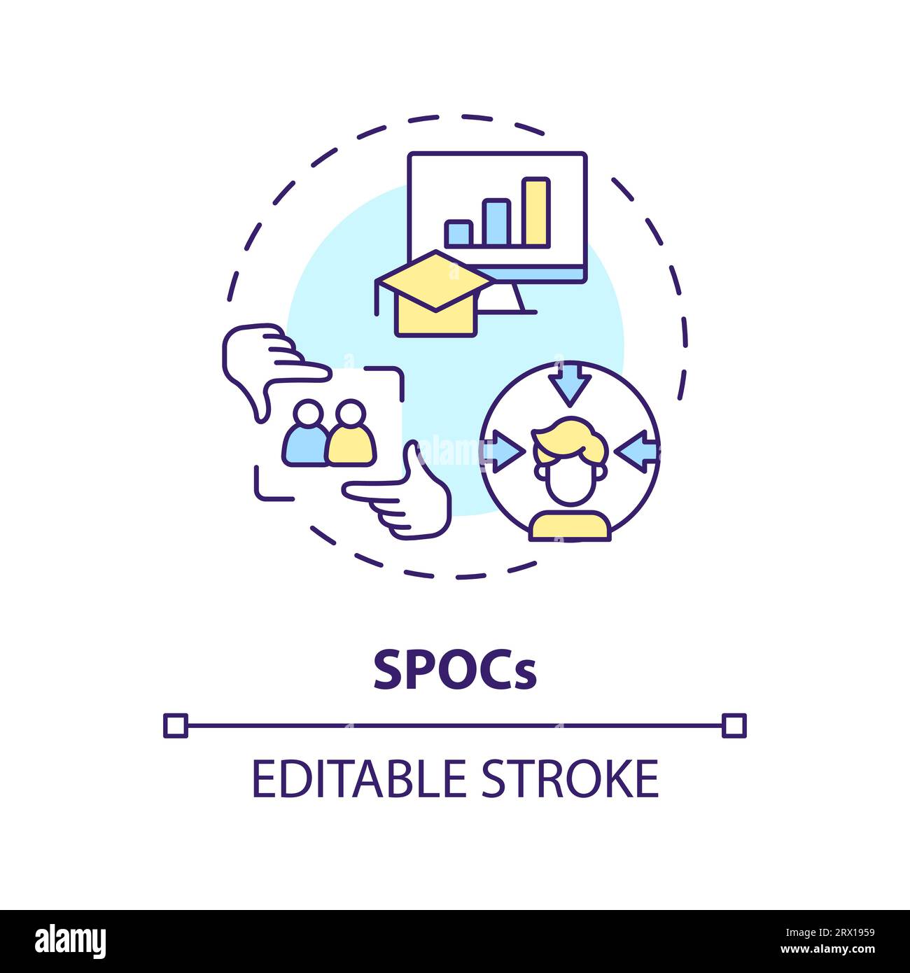 2D customizable colorful thin linear icon SPOCs concept Stock Vector ... 2D customizable colorful thin linear icon SPOCs concept Stock Vector ...