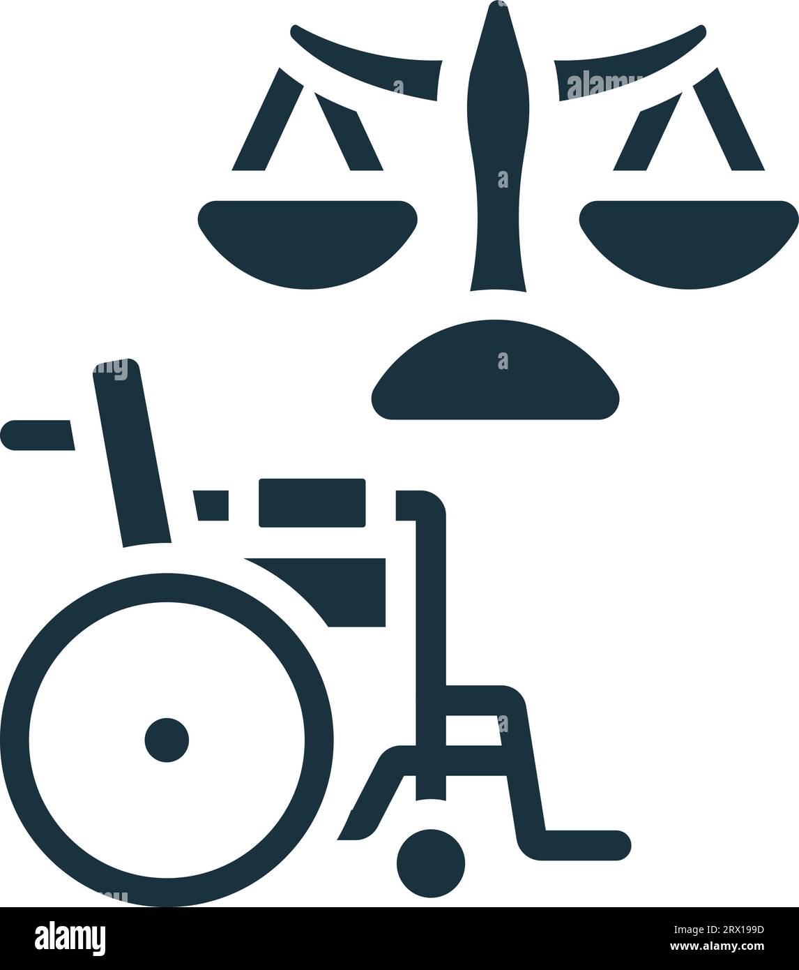 Disability rights icon. Monochrome simple sign from social causes and ...