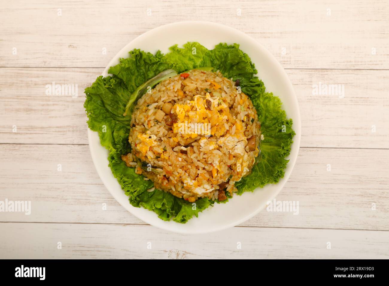 Chinese Fried Rice with Lettuce Stock Photo - Alamy