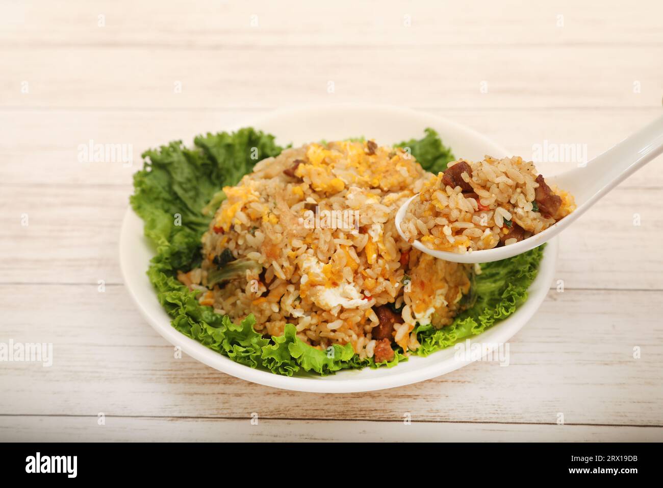 Chinese Fried Rice with Lettuce Stock Photo - Alamy