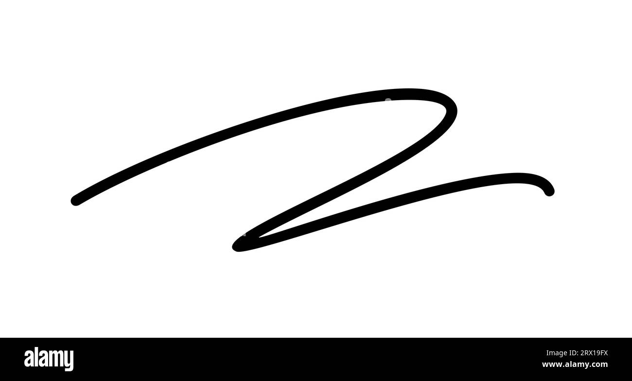 Black hand drawn curved swirled abstract line. Scribble curly brush ...