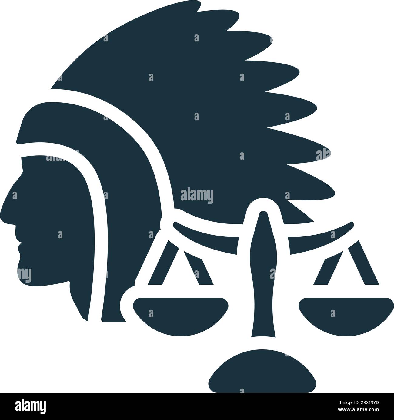 Indigenous rights icon. Monochrome simple sign from social causes and ...