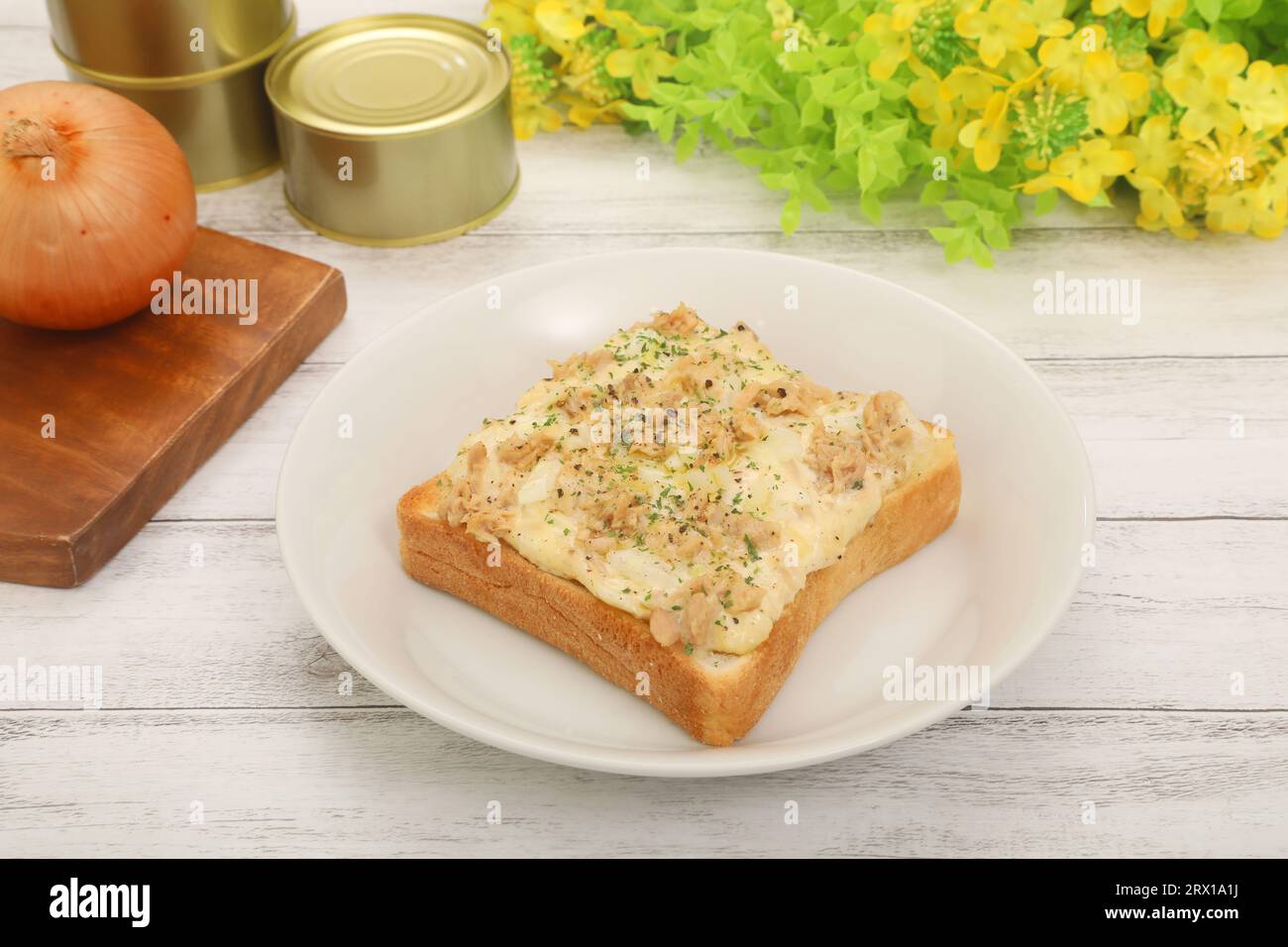 Tuna Mayonnaise Toast Stock Photo - Alamy