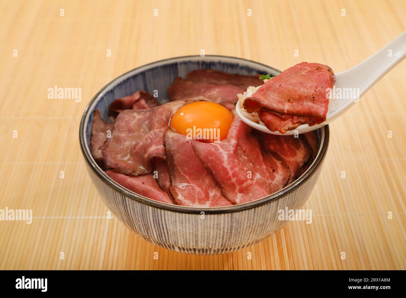 Roast Beef Rice Bowl Stock Photo - Alamy