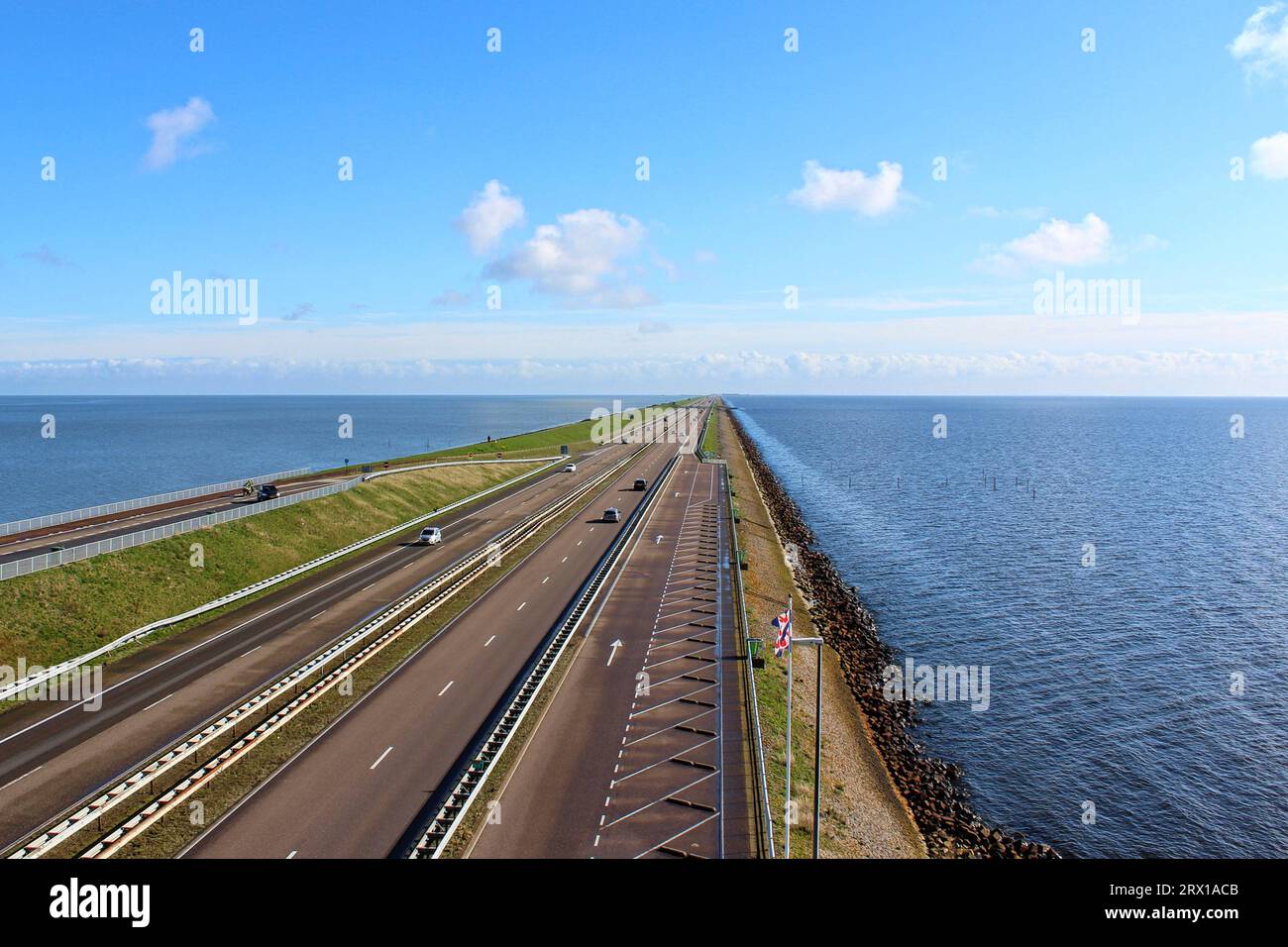 Afsluitdijk, Netherlands. View of major causeway in the Netherlands ...