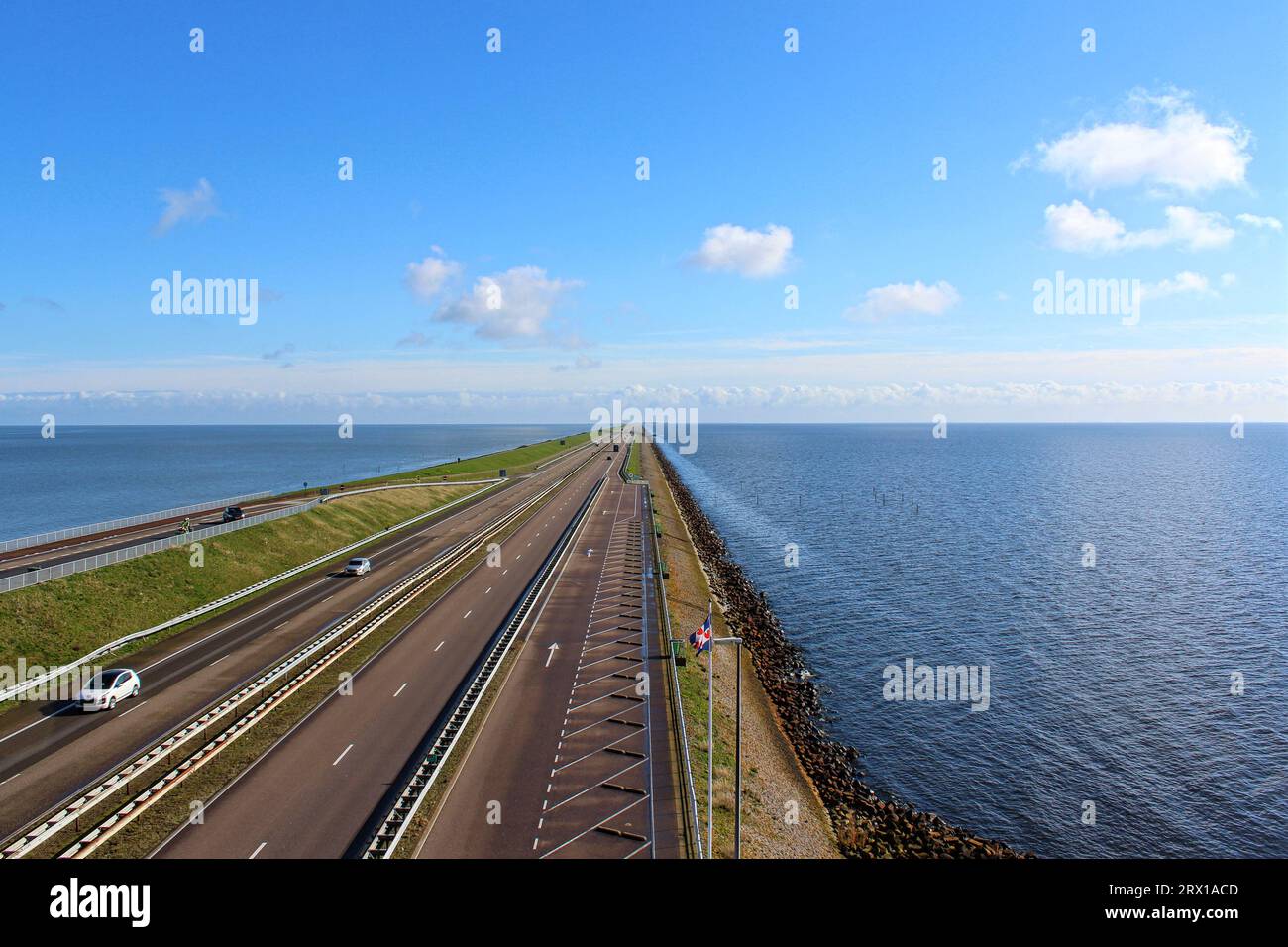 Afsluitdijk, Netherlands. View of major causeway in the Netherlands ...