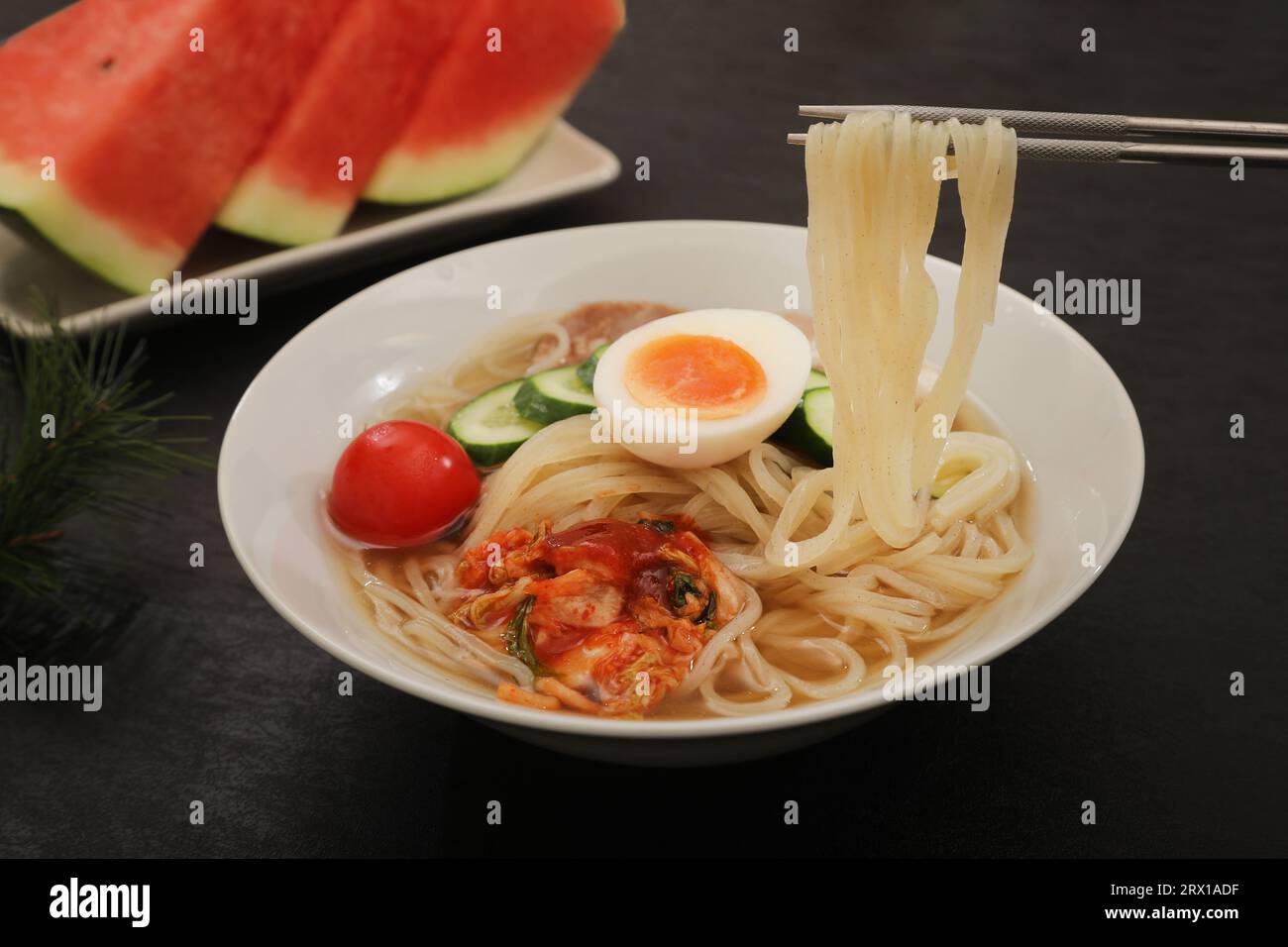 Cold Noodles, Korean Food Stock Photo - Alamy