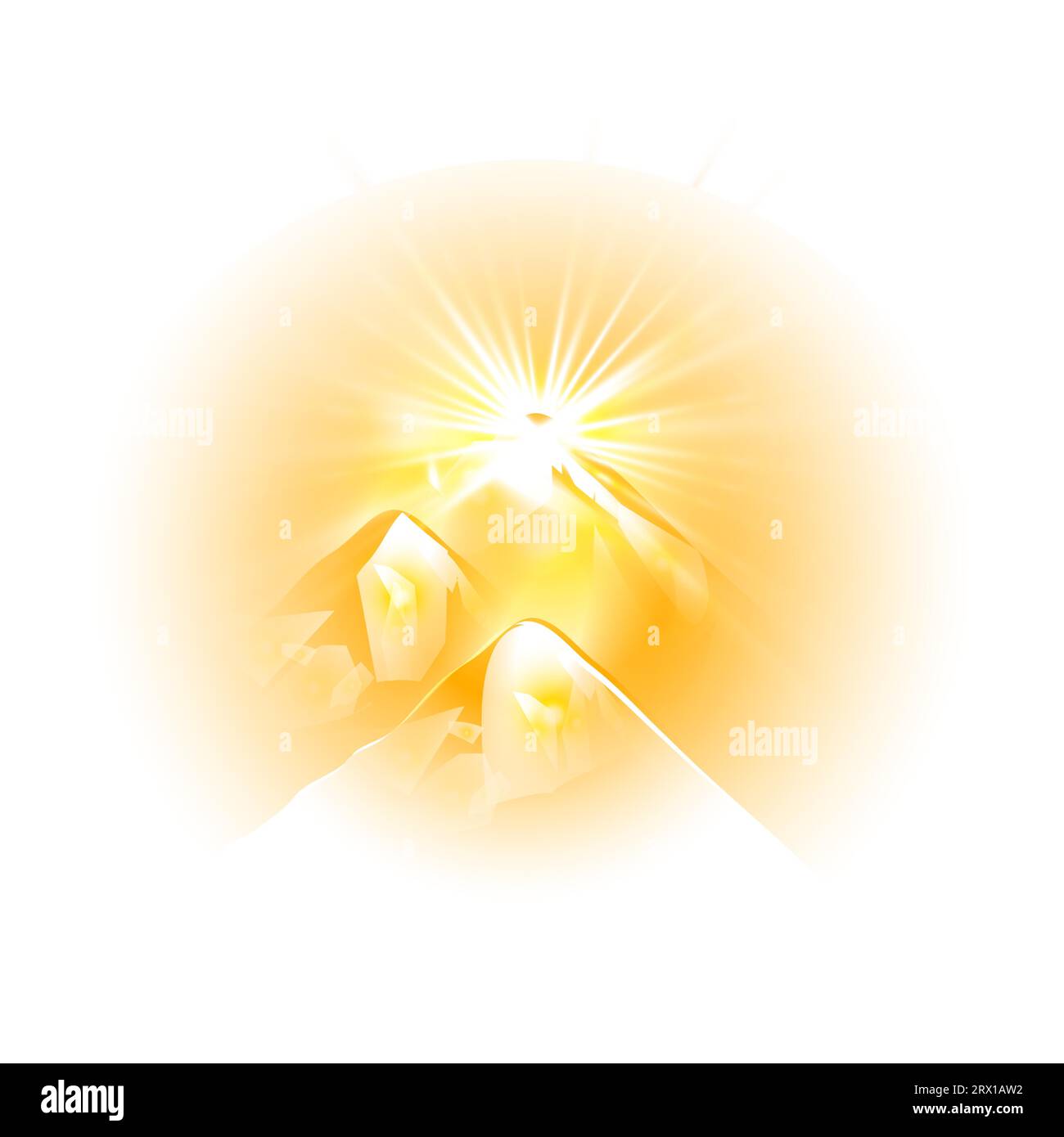 Glow light effect, explosion, glitter, spark, sun flash. Sunrise in the ...