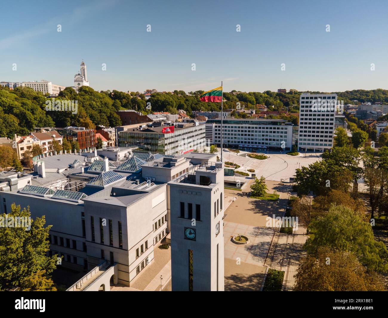An aerial view of a street in a city environment, featuring roads and ...