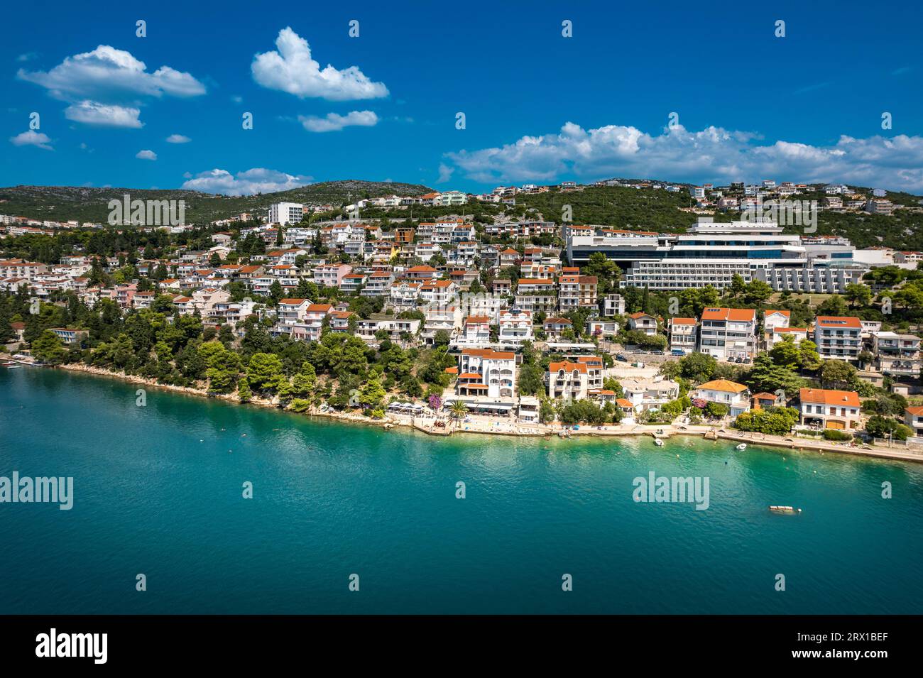 Panoramic Aaerial view of Neum, only coastal town in Bosnia and ...