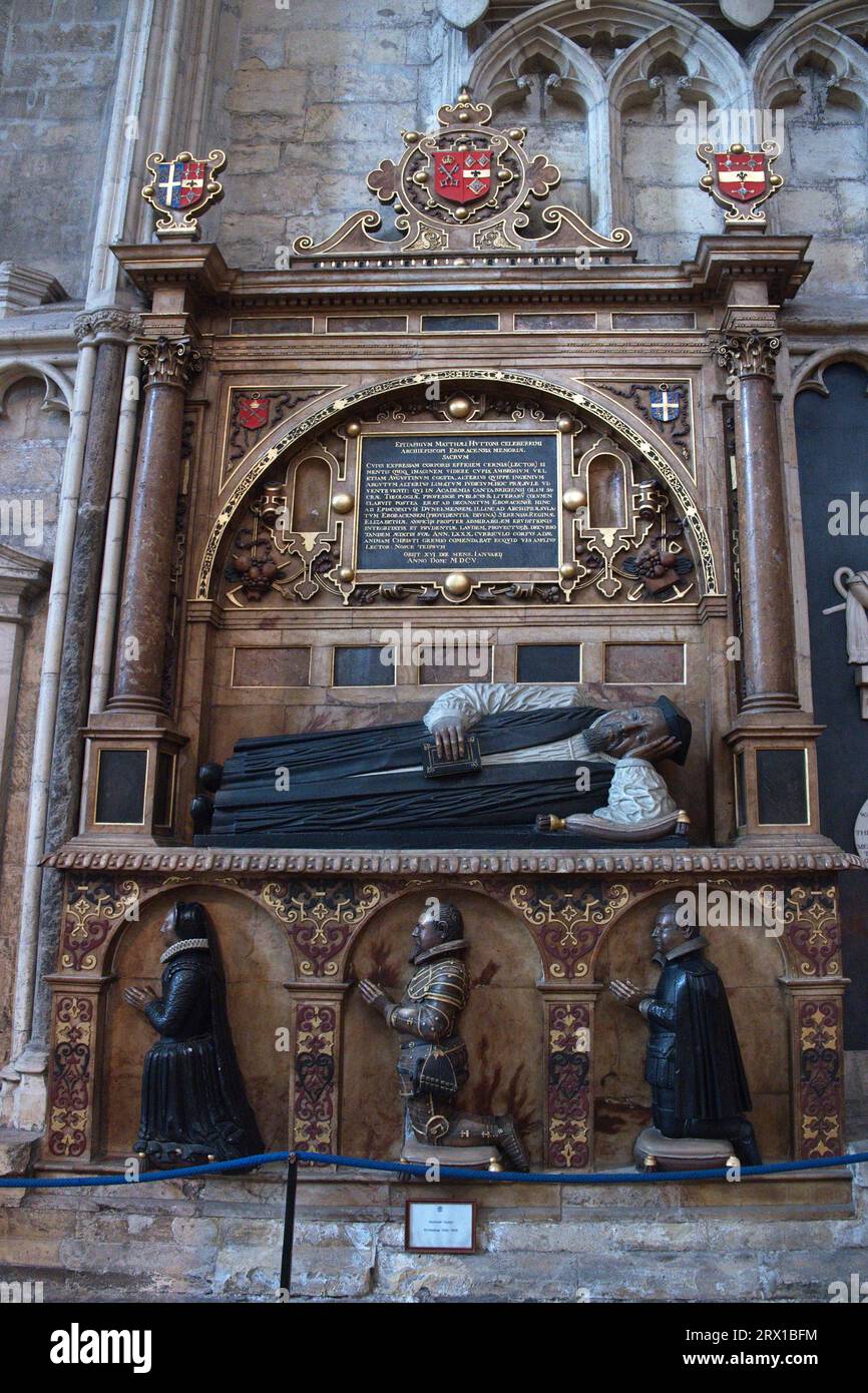 Tomb Effigy of Arch Bishop Matthew Hutton at York Minster Stock Photo ...