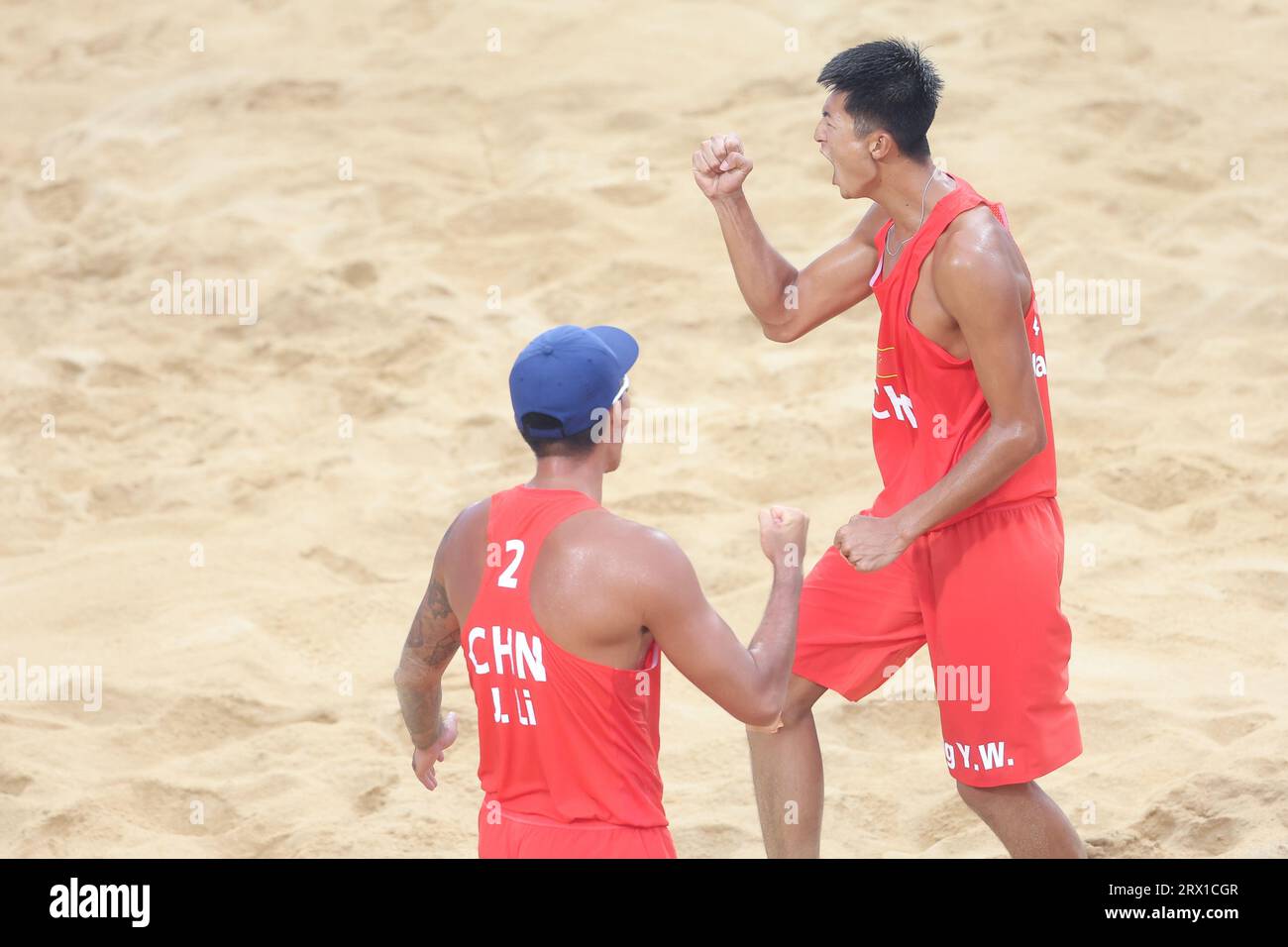 Ningbo, China's Zhejiang Province. 22nd Sep, 2023. Wang Yanwei (R)/Li ...