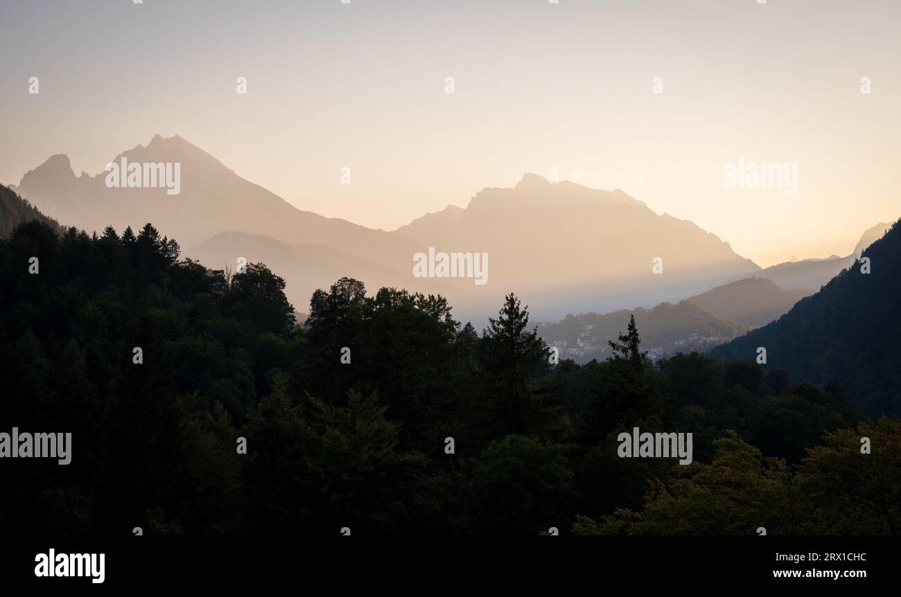 The German Alps or Bayerische Alpen Mountain Range During Summer Stock ...