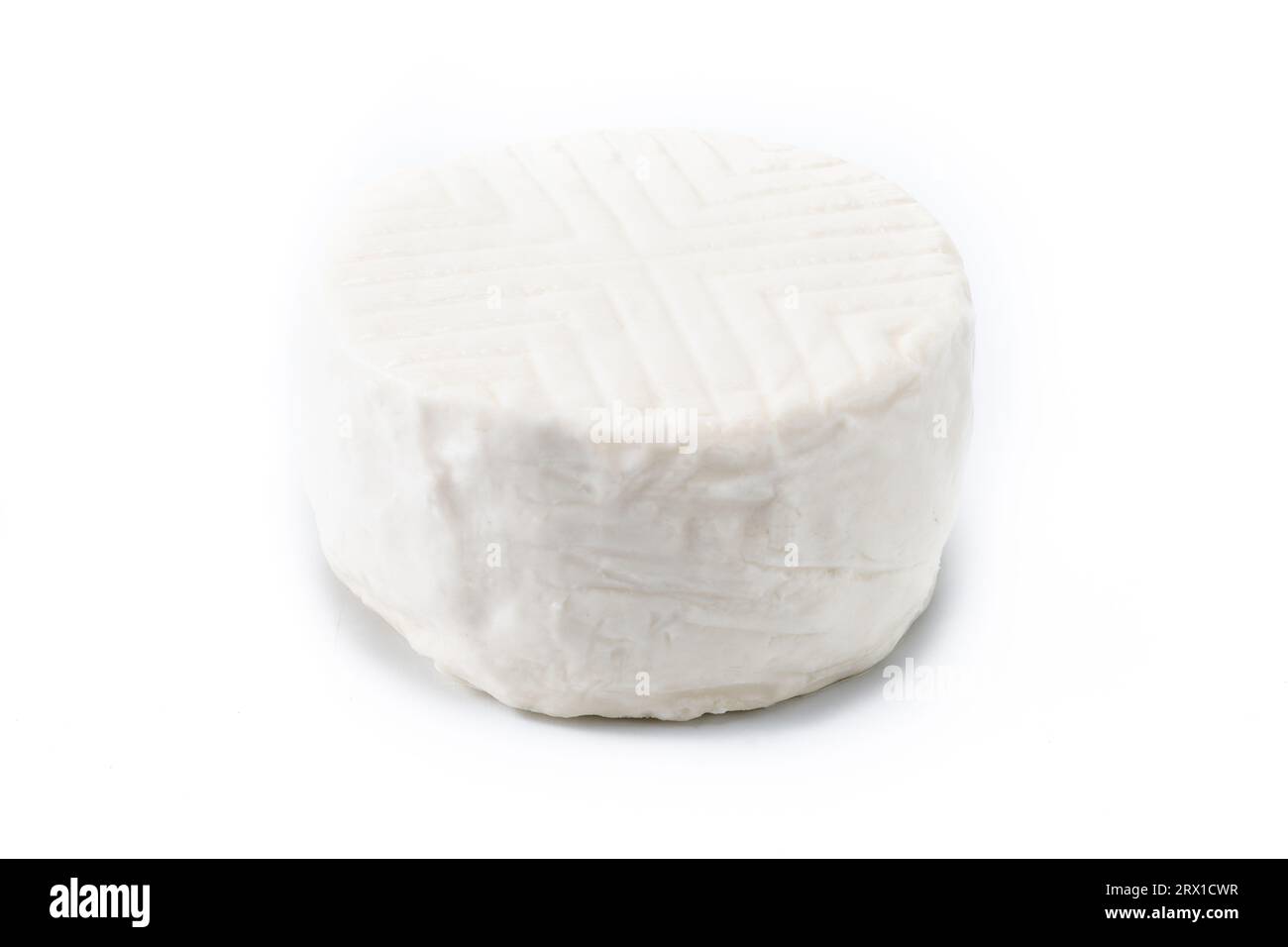 Sliced fresh white cheese from cow's milk isolated on white background ...