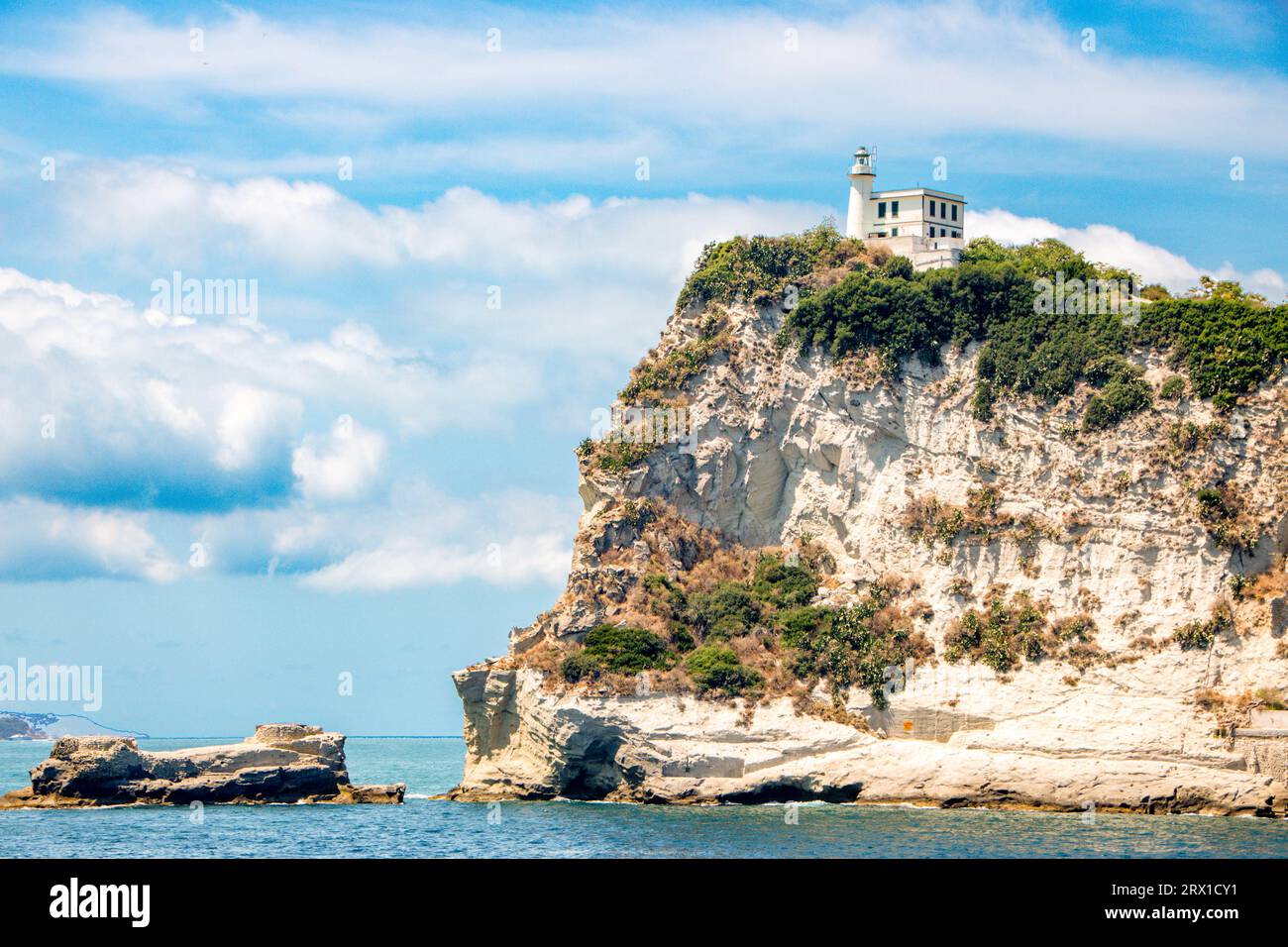 Cape Miseno with its lighthouse in Pozzuoli gulf Stock Photo - Alamy