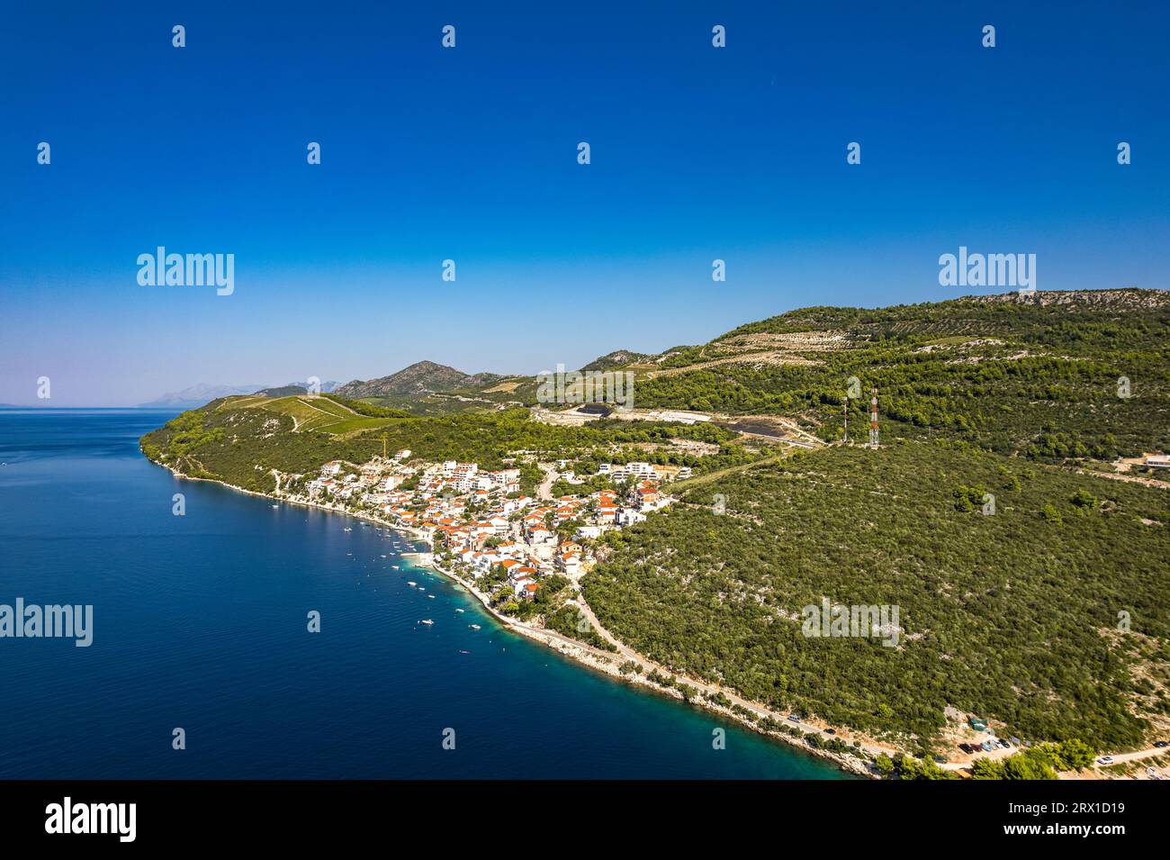 Aerial View of Komarna, Peljesac, Croatia Stock Photo - Alamy