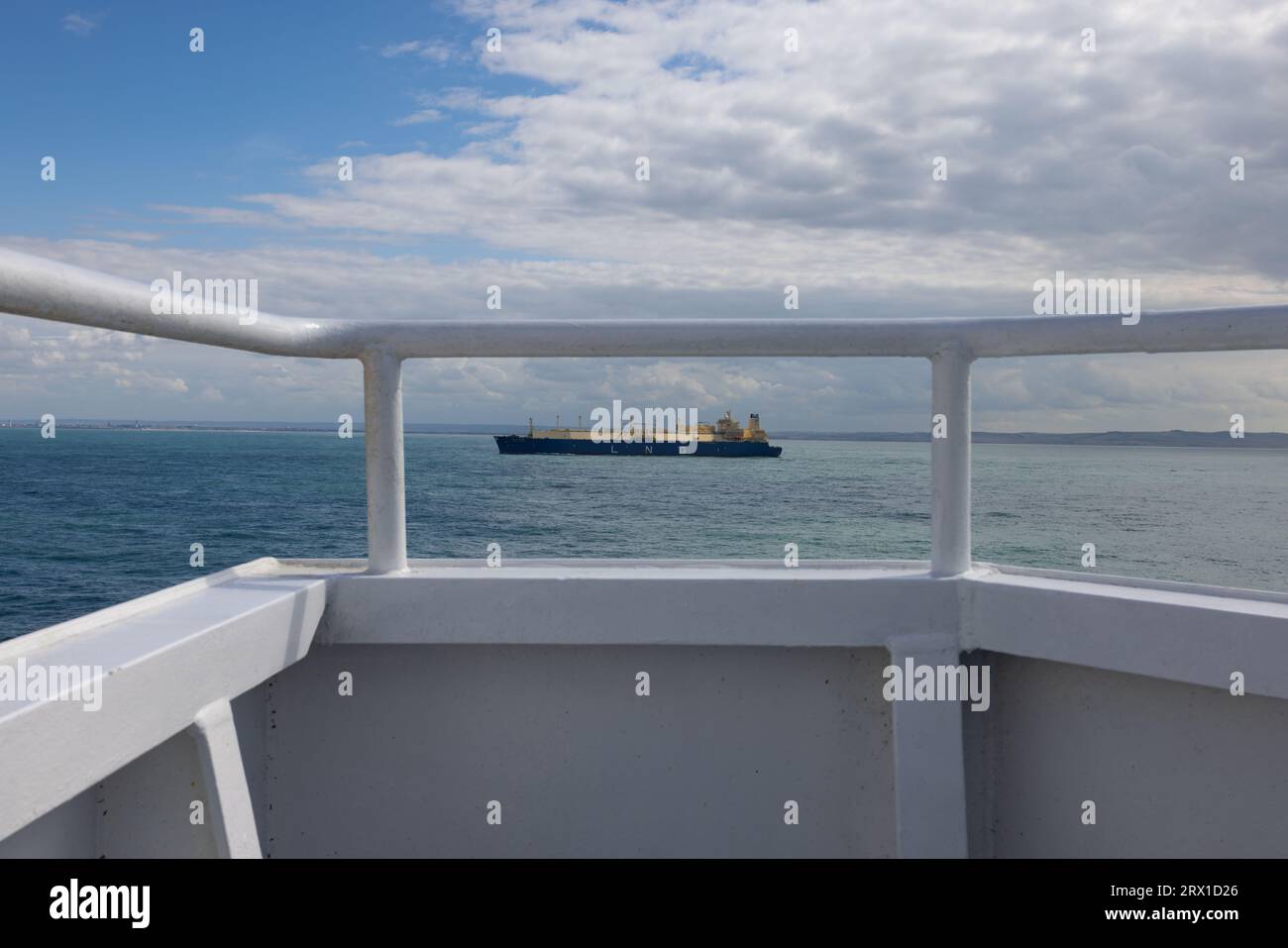 LNG carrier ship designed for transporting natural gas, La Manch Stock Photo - Alamy