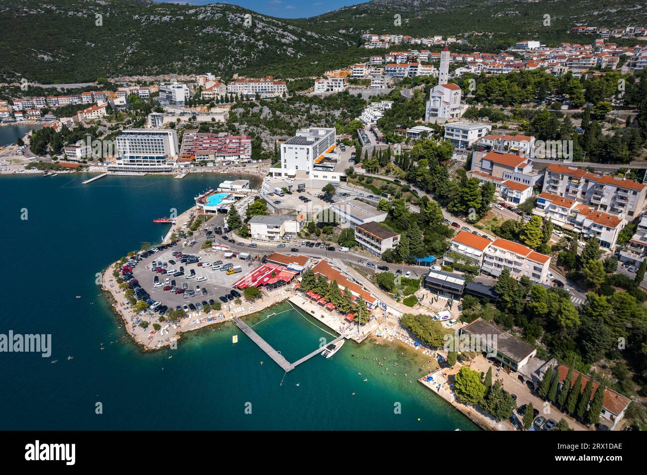 Panoramic Aaerial view of Neum, only coastal town in Bosnia and ...