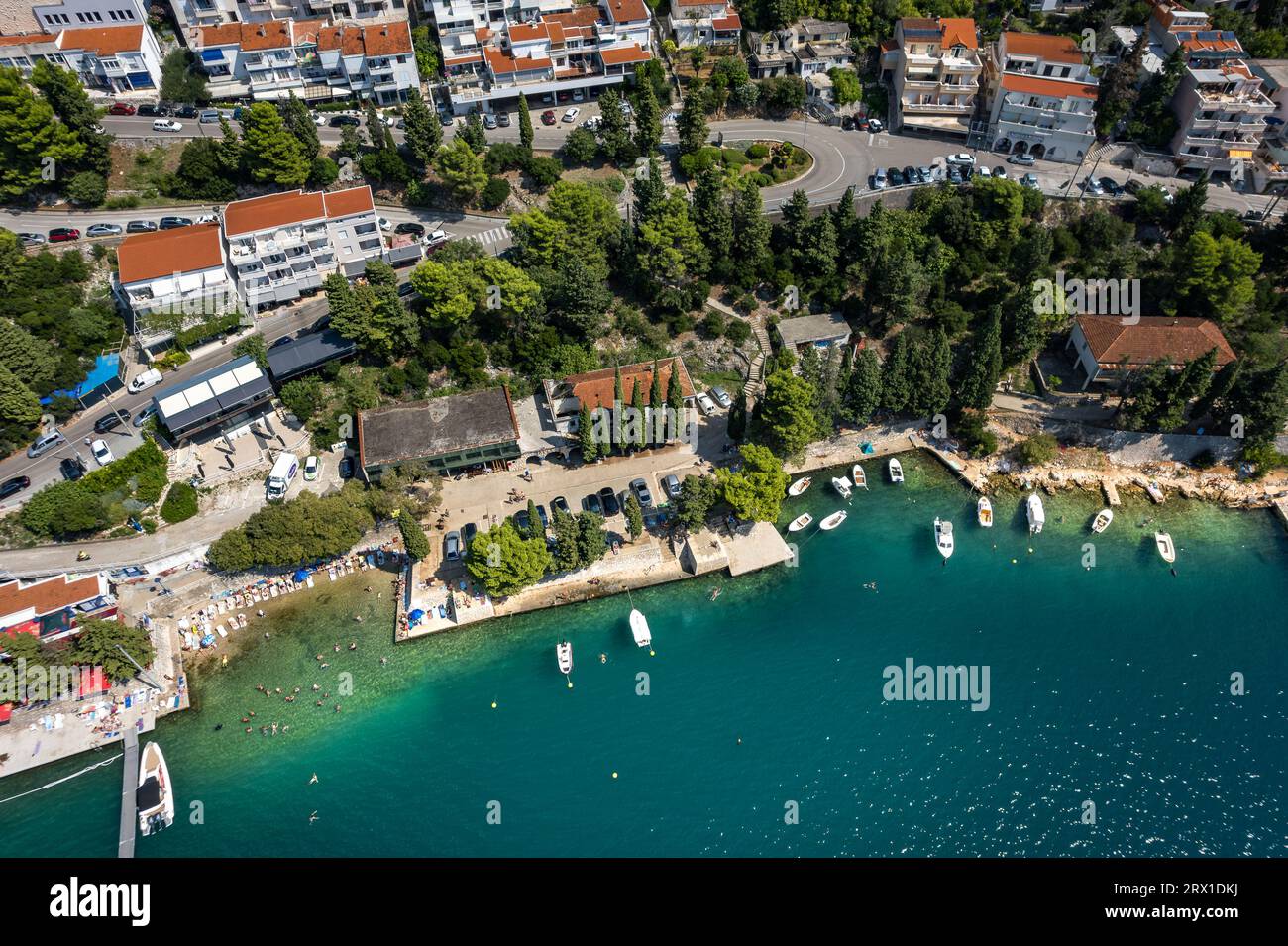 Panoramic Aaerial view of Neum, only coastal town in Bosnia and ...