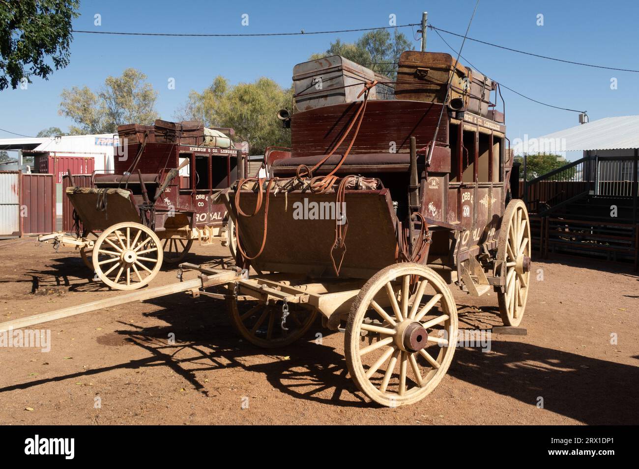 Old Cobb and Co Vintage horse drawn carriage better known as a stage ...