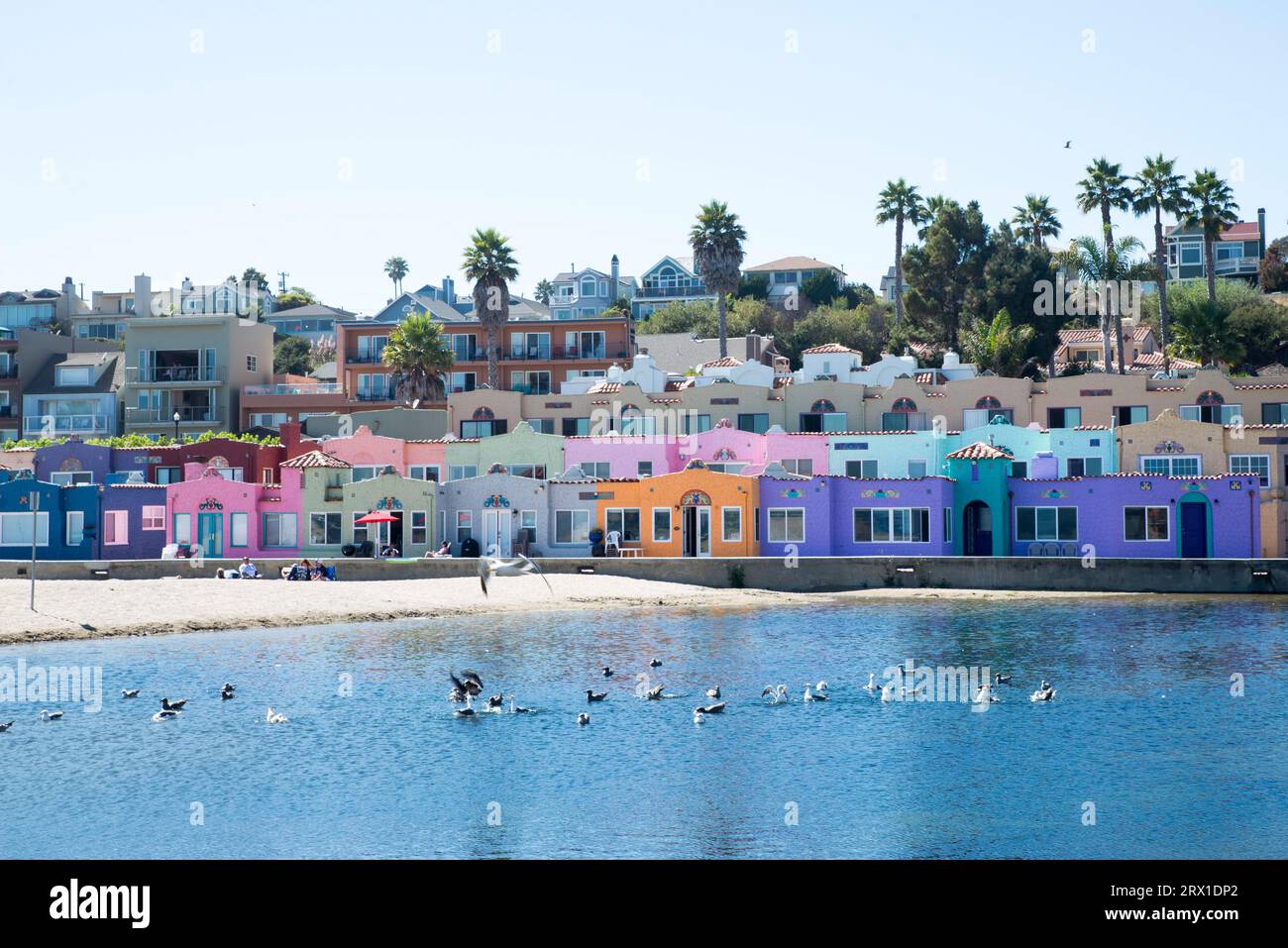 USA California Capitola with colourful houses in pastel colours Stock ...