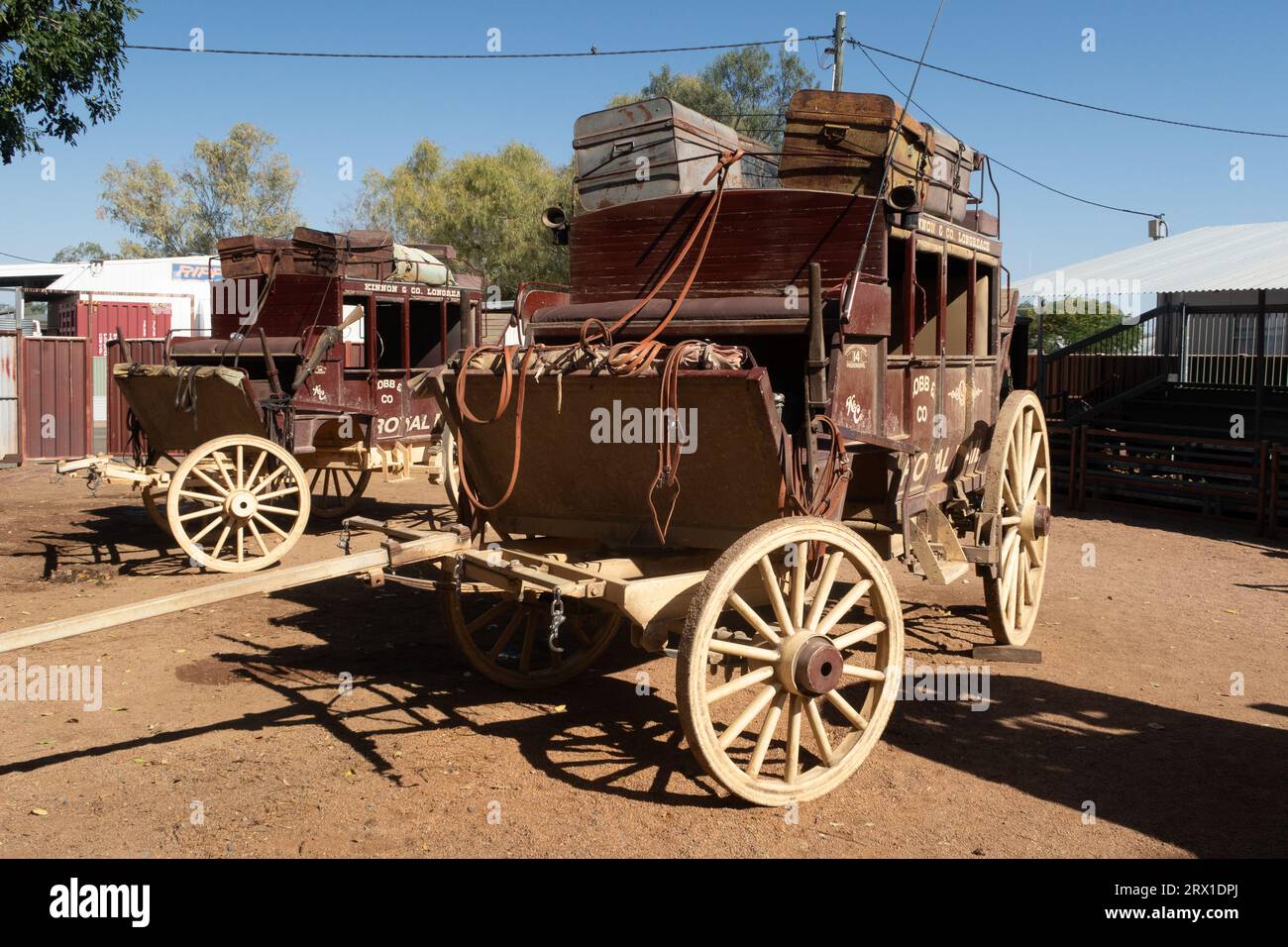 Old Cobb and Co Vintage horse drawn carriage better known as a stage ...