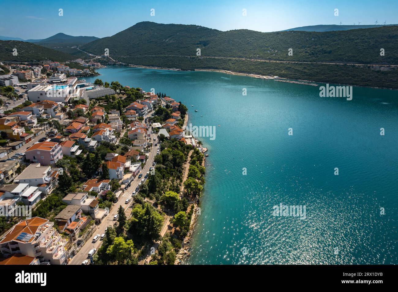 Panoramic Aaerial view of Neum, only coastal town in Bosnia and ...