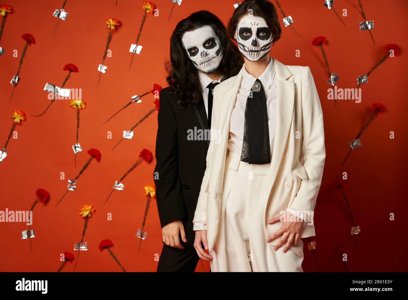 La catrina skeleton dia de los muertos folk art hi-res stock ...