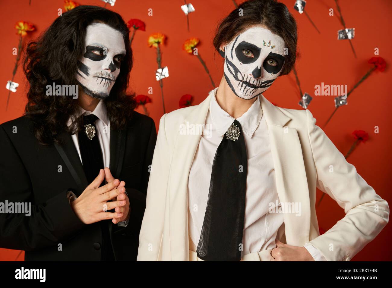 La catrina skeleton dia de los muertos folk art hi-res stock ...