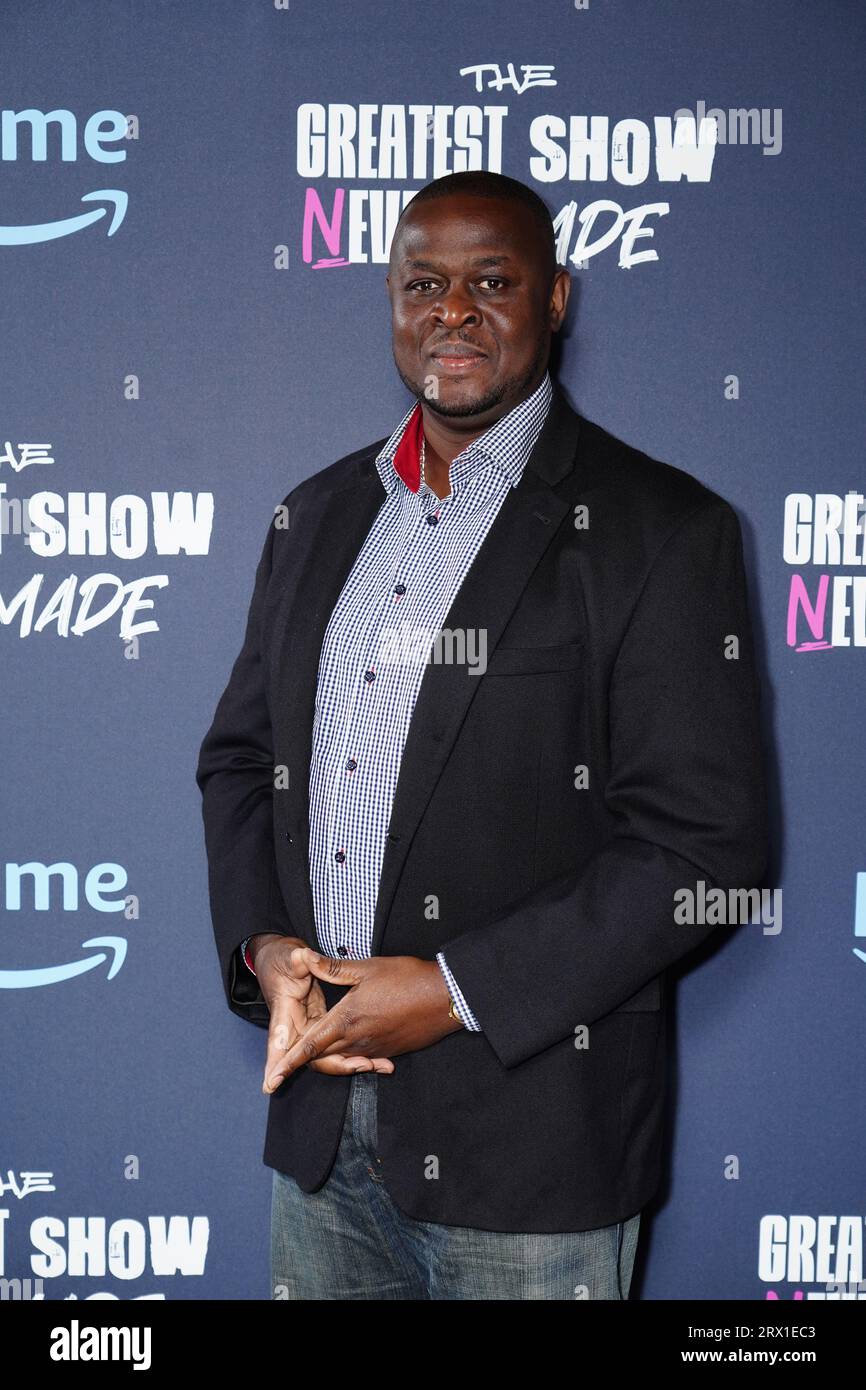 Cast member John Comyn attending the photocall for The Greatest Show ...