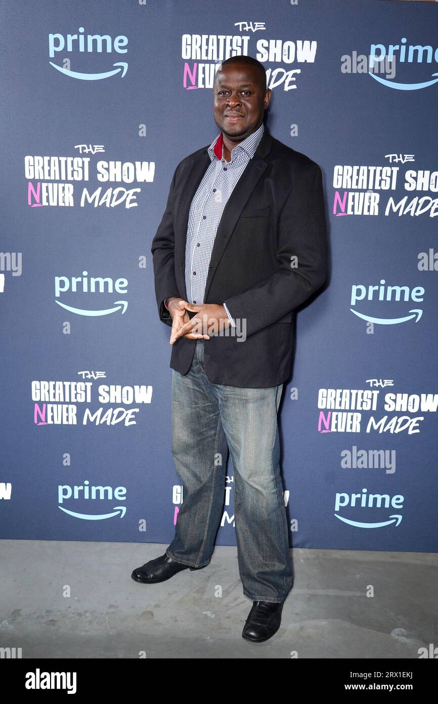 Cast member John Comyn attending the photocall for The Greatest Show ...