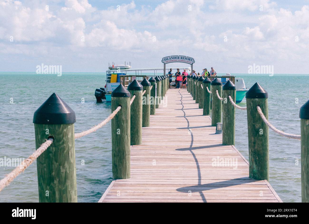 The dock at the islander resort Stock Photo - Alamy