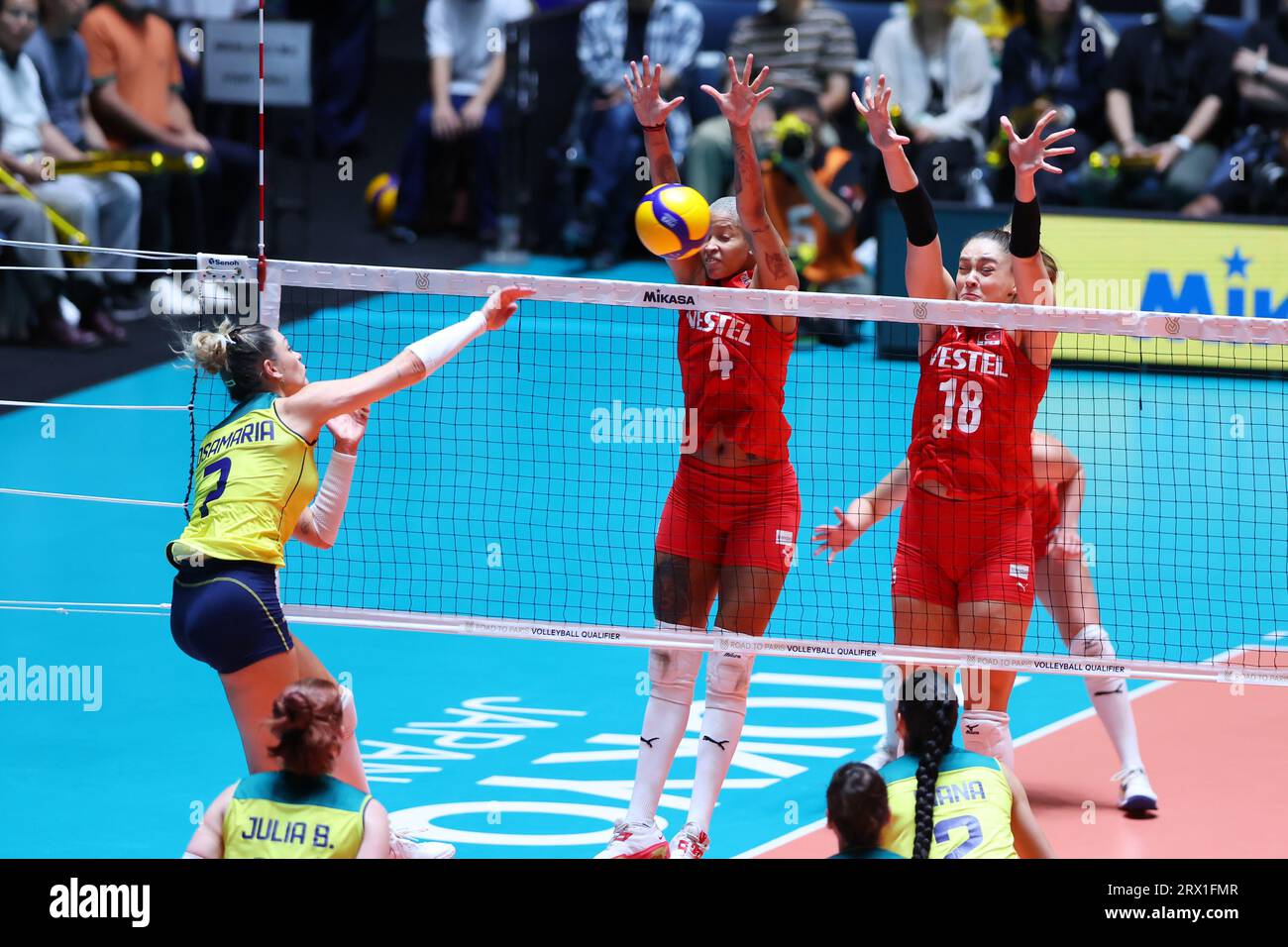 Tokyo, Japan. 22nd Sep, 2023. (L-R) Montibeller Rosamaria (BRA), Teresa Vargas Melissa, Zehra ...