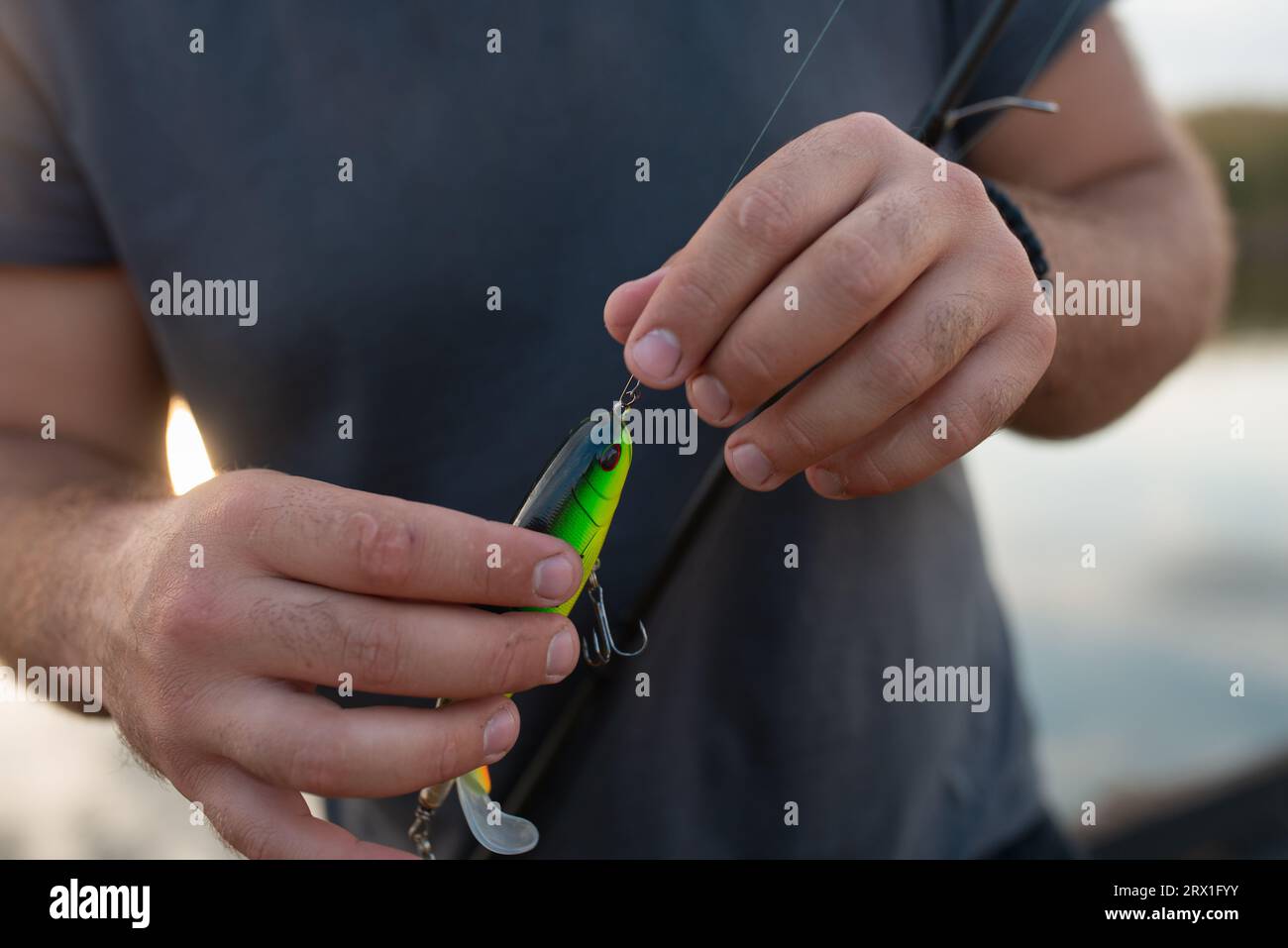 Angler fisherman setting up fishing hi-res stock photography and images ...