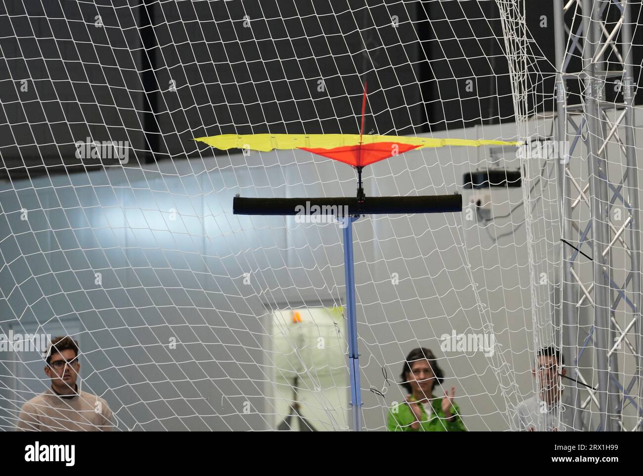 The aerial robot during flight. On September 22, 2023, in Seville ...