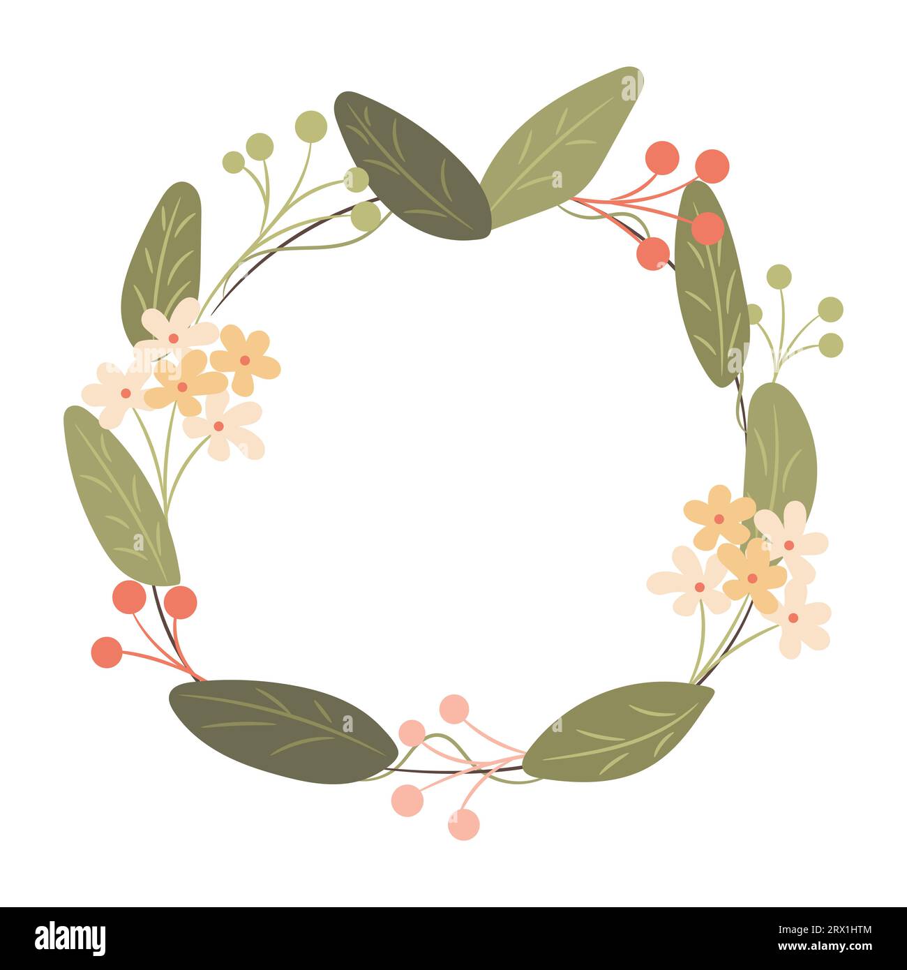 Abstract foliage wreath. Vector illustration Stock Vector Image & Art ...