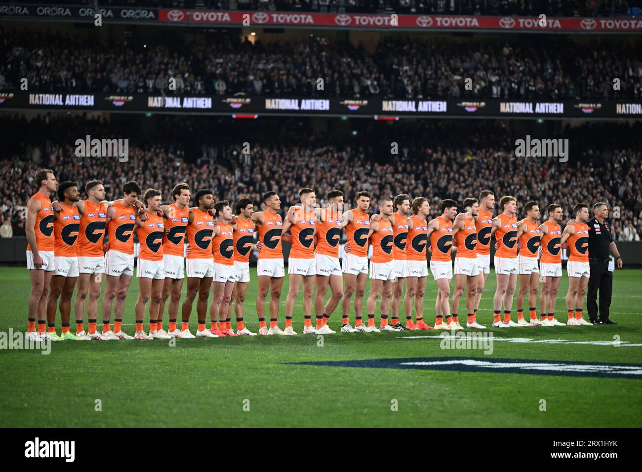 Melbourne, Australia. 22nd Sep, 2023. GWS Giants players during the ...