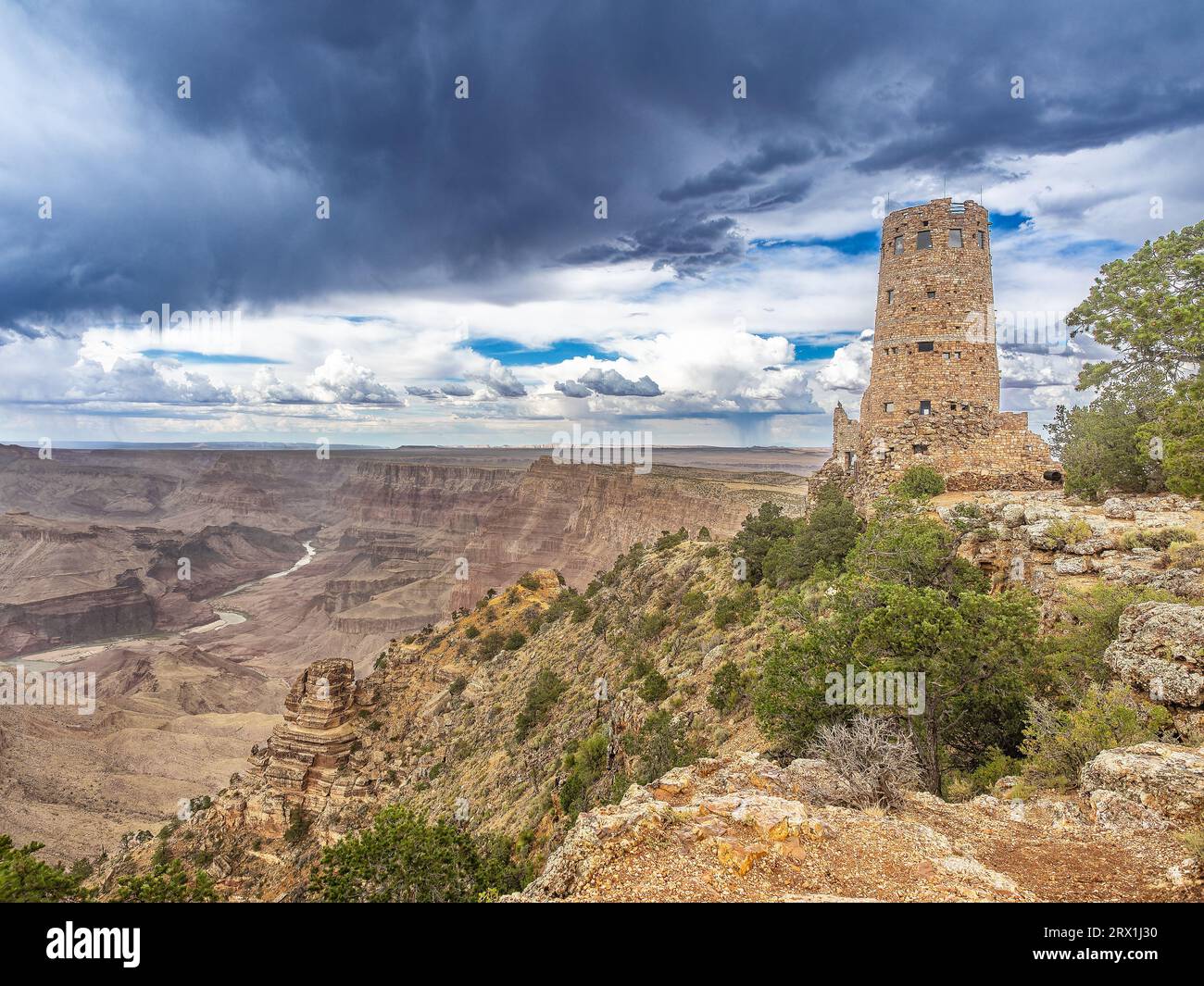 Hopi Tower a the Grand Canyon rim, Arizona, USA Stock Photo - Alamy