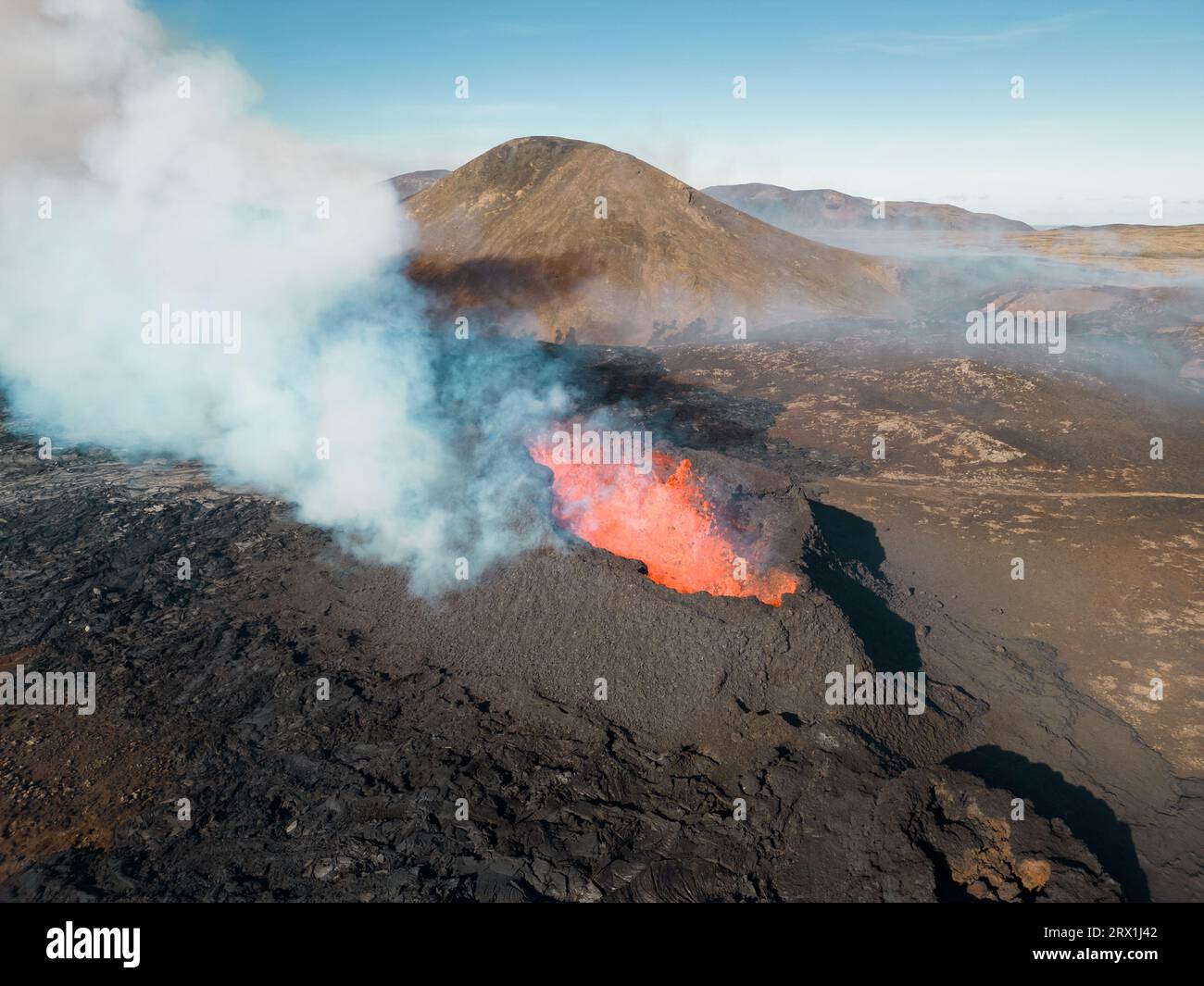 Litli-Hrutur volcano eruption in Iceland 2023 Stock Photo - Alamy