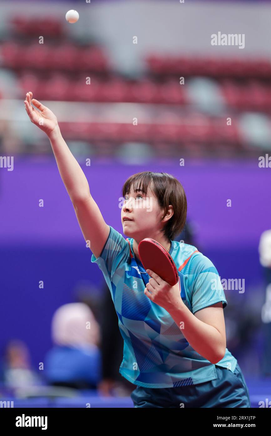 Hangzhou, China. 22nd Sep, 2023. Miyu Nagasaki (JPN) Table Tennis : Women's Team Preliminary ...