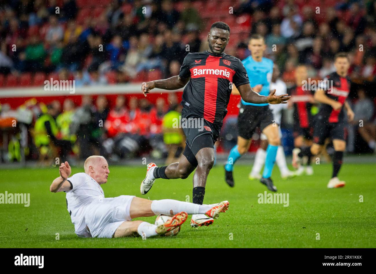 Leverkusen, Germany. 21st Sep 2023. Valgeir Lunddal Fridriksson (BK ... Leverkusen, Germany. 21st Sep 2023. Valgeir Lunddal Fridriksson (BK ...