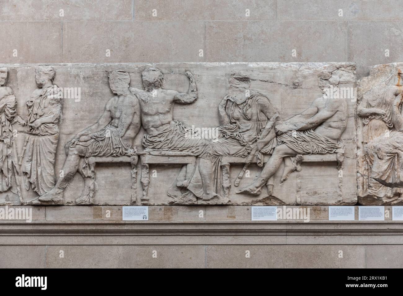 The Elgin Marbles, a collection of Greek sculptures from the Parthenon in Athens seen on display ...