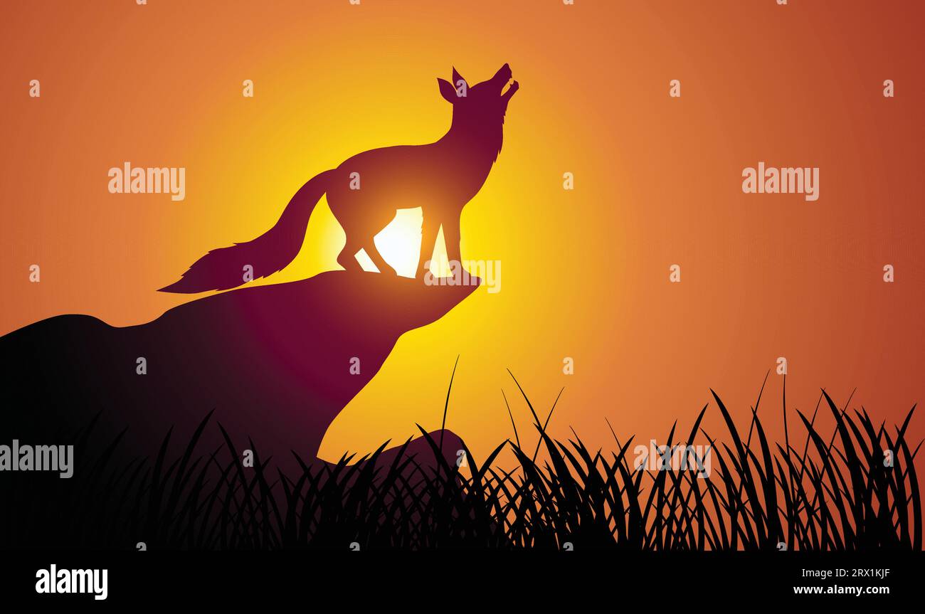 wolf design silhouette. Hand drawn minimalism style vector illustration ...