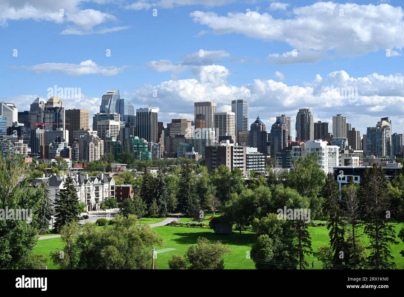 Panorama Calgary. Calgary cityscape. Skyscrapers of Calgary. Calgary ...