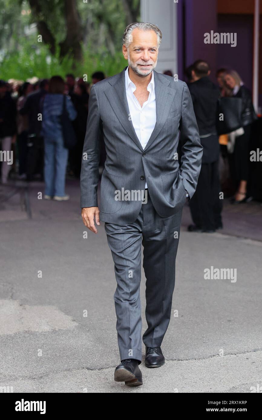 Milan, Italy. 22nd Sep, 2023. Marco Severini, Nieves Alvarez arrives at ...