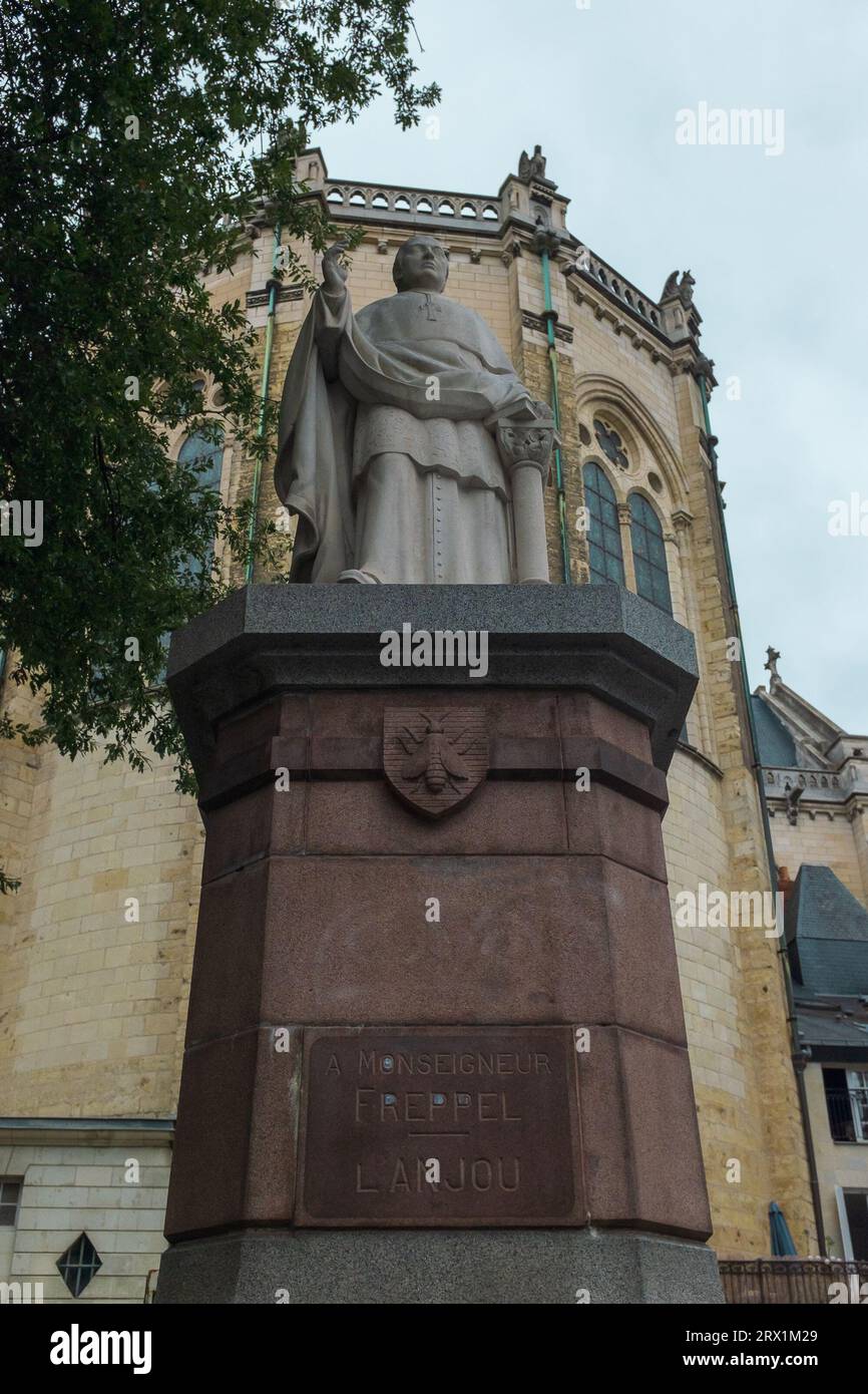 Angers, France, 2023. The stone statue of Charles-Émile Freppel, 19th ...