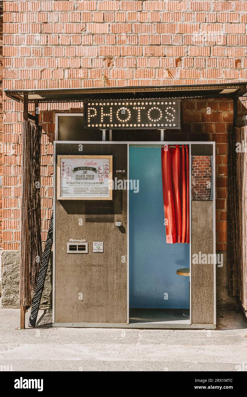 Old photo booth with empty seat in Berlin, Germany Stock Photo - Alamy