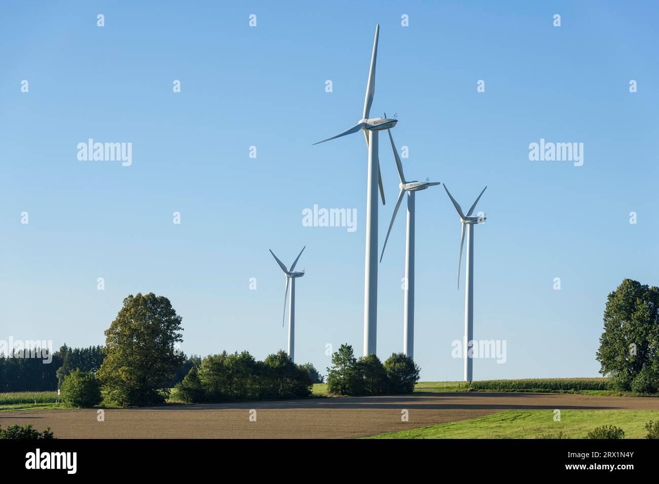 Renewable energies, wind turbine, wind turbines, overhead power lines ...