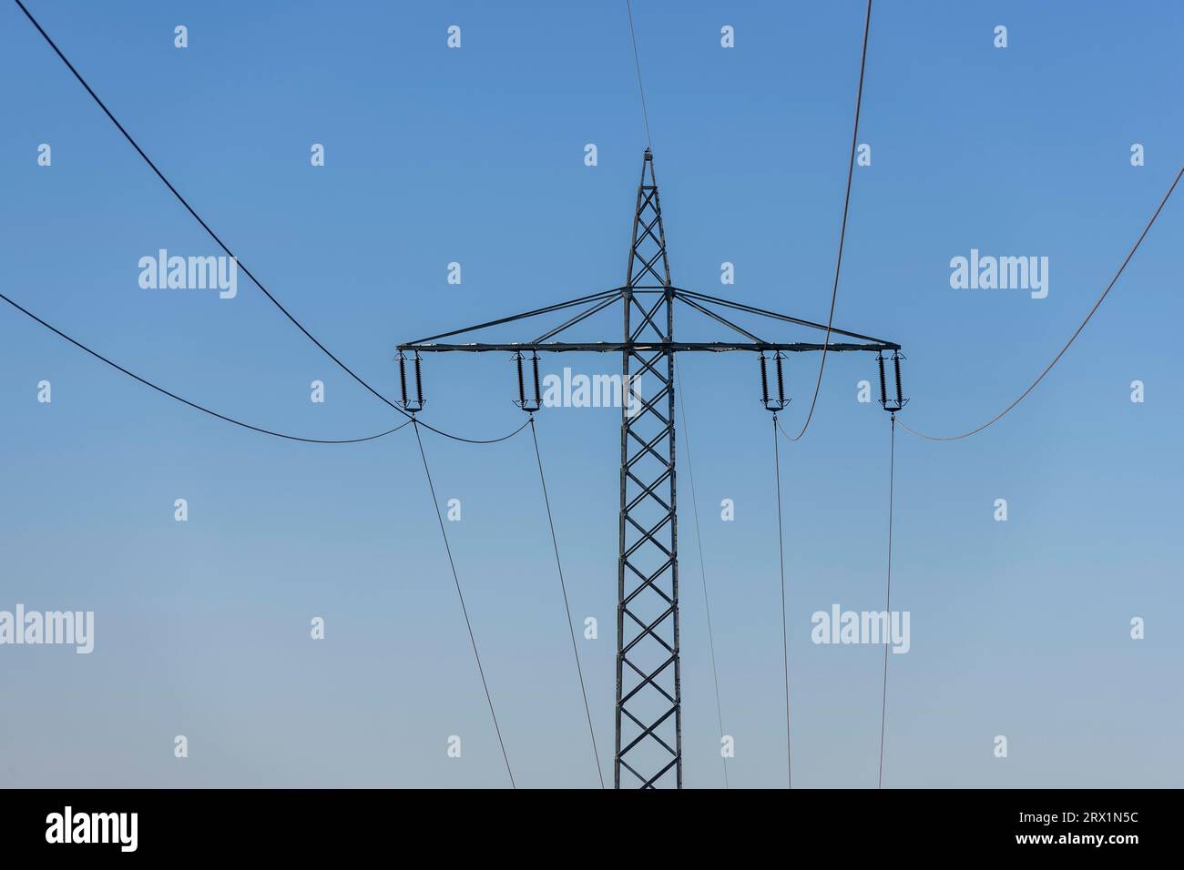 Overhead line, power line, Baden-Wuerttemberg, Germany Stock Photo - Alamy