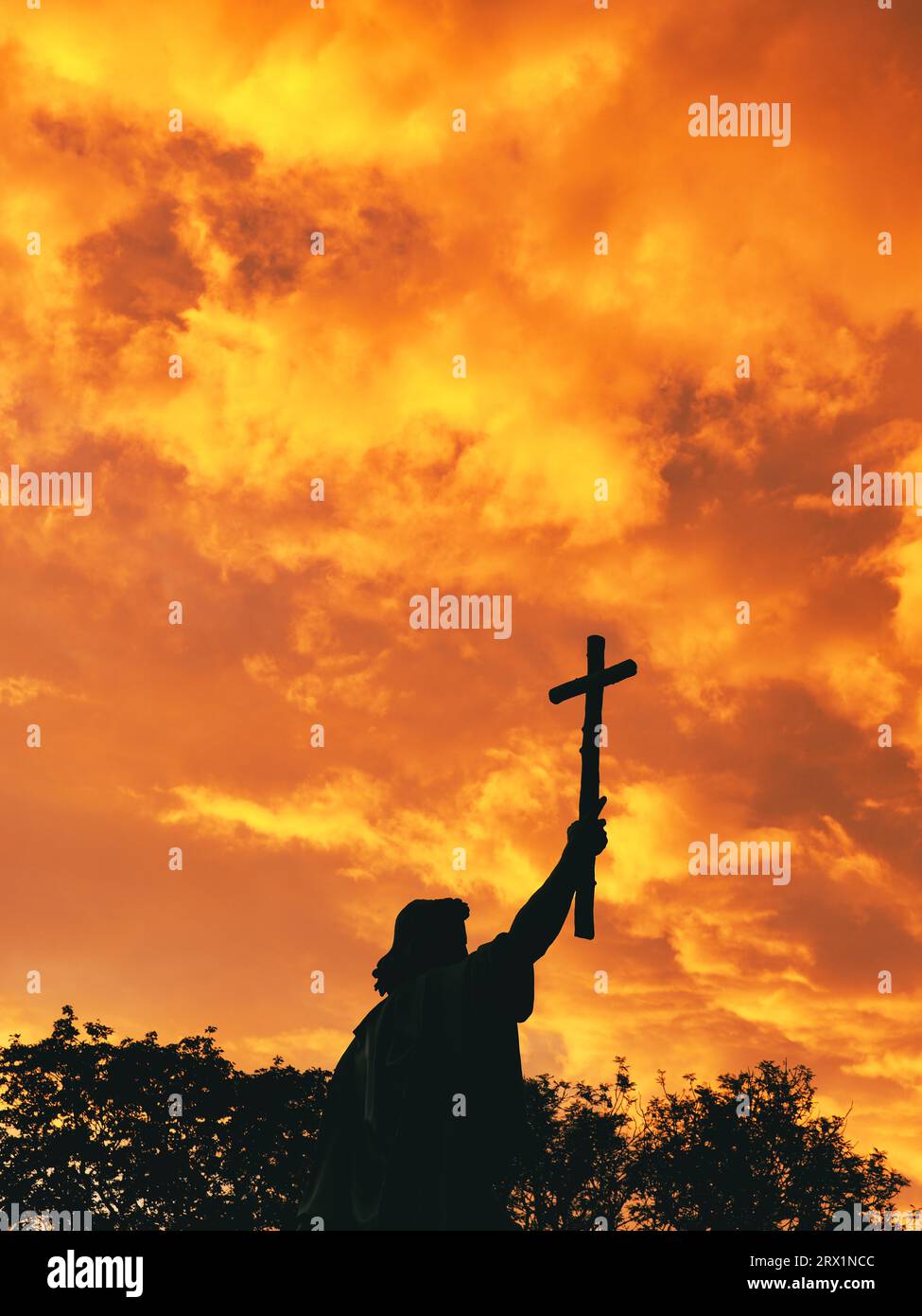 Boniface Monument, dramatic clouds, sunset, Fulda, Hesse, Germany Stock ...